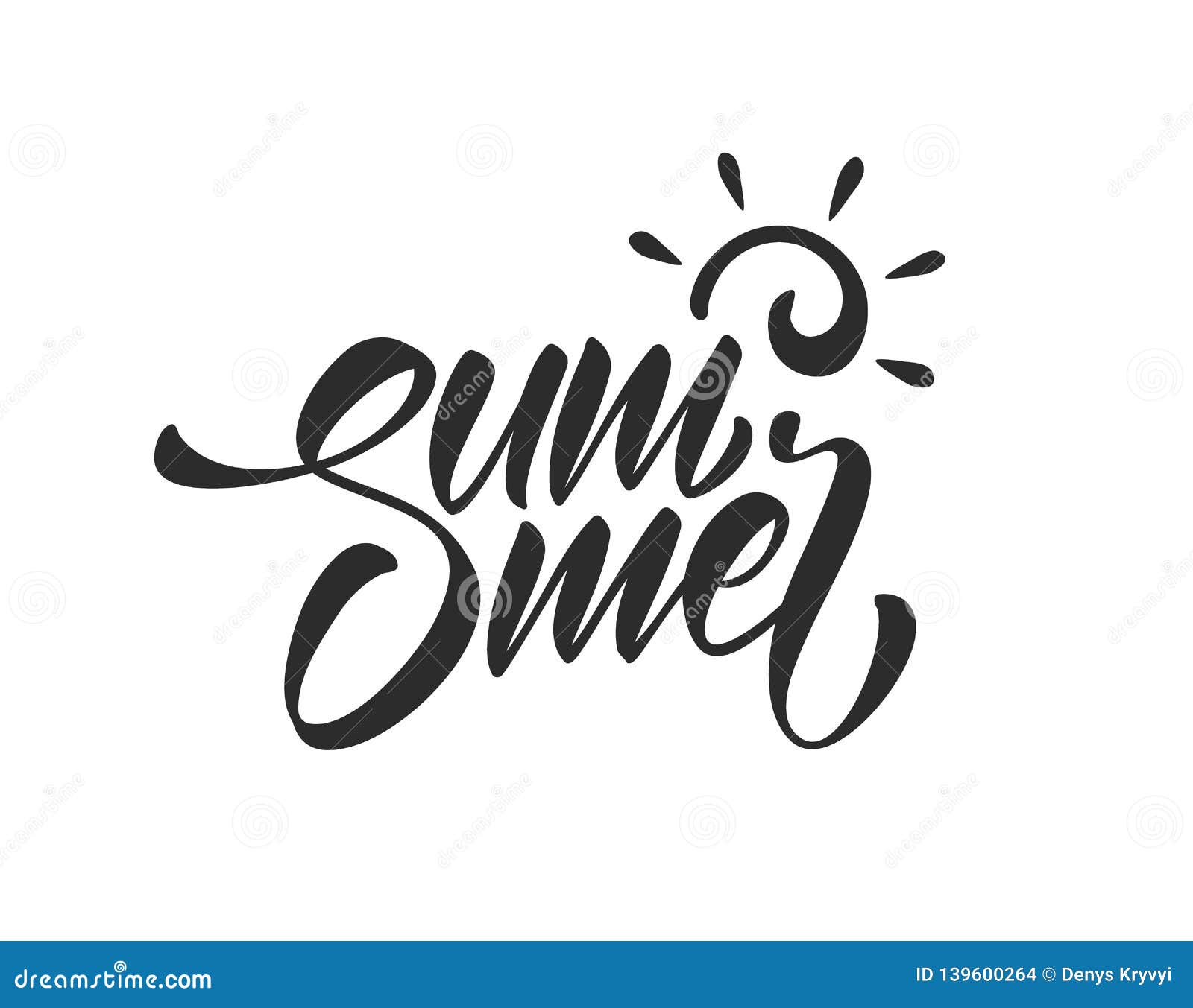 Vector Illustration: Handwritten Calligraphic Type Lettering of Summer ...