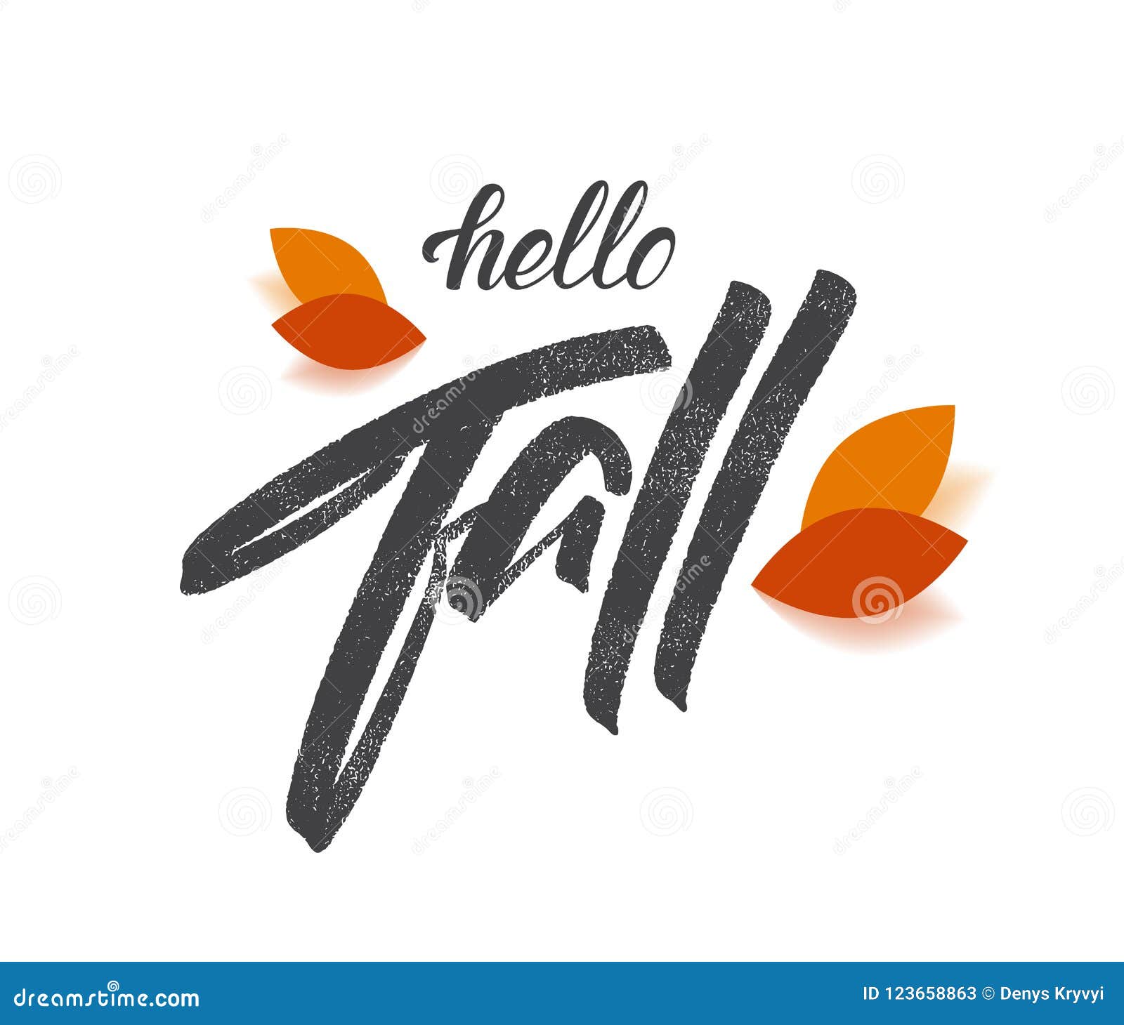 Vector Illustration: Handwritten Lettering Composition of Hello Fall ...
