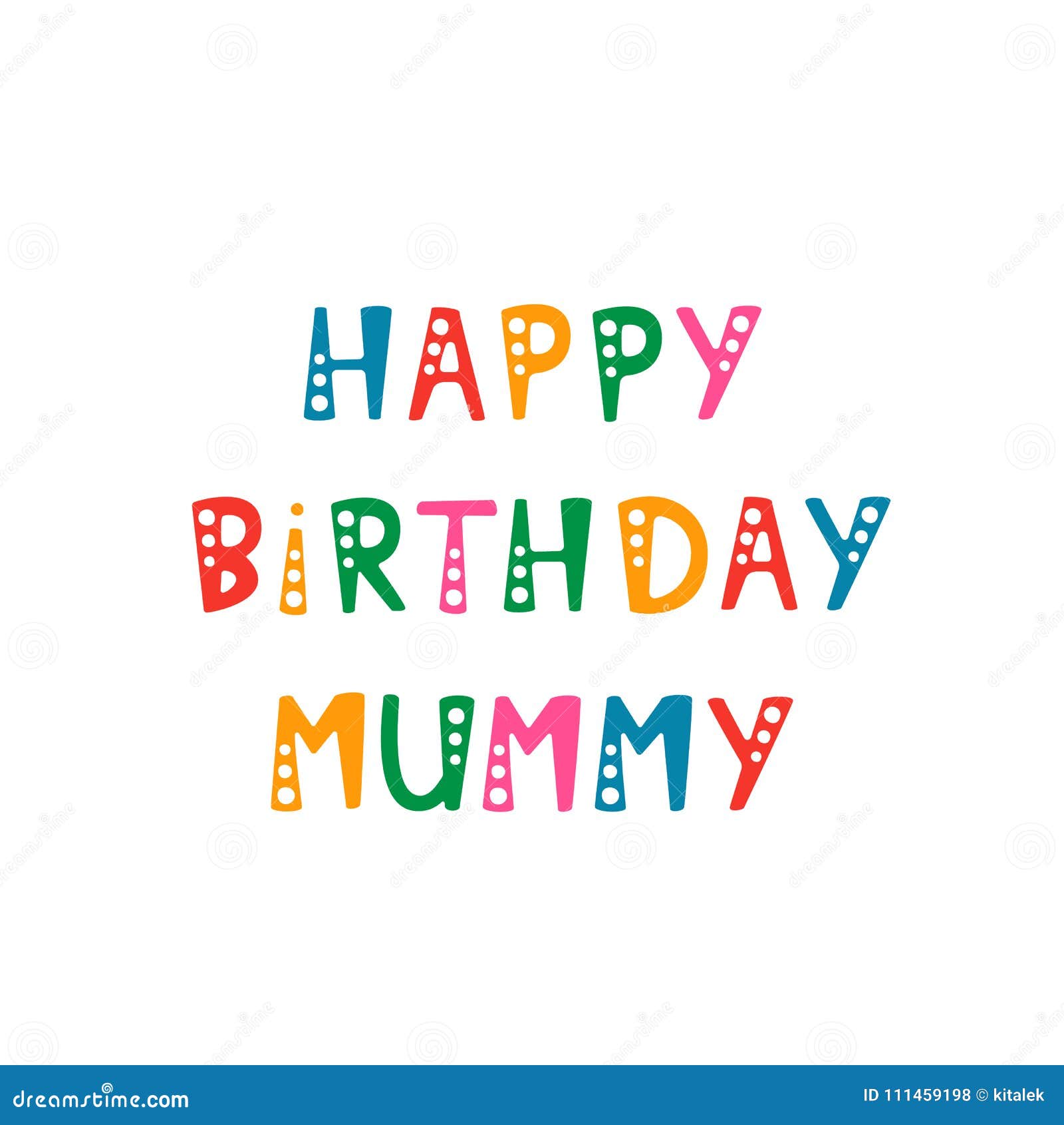 Handwritten Lettering of Happy Birthday Mummy on White Background Stock ...