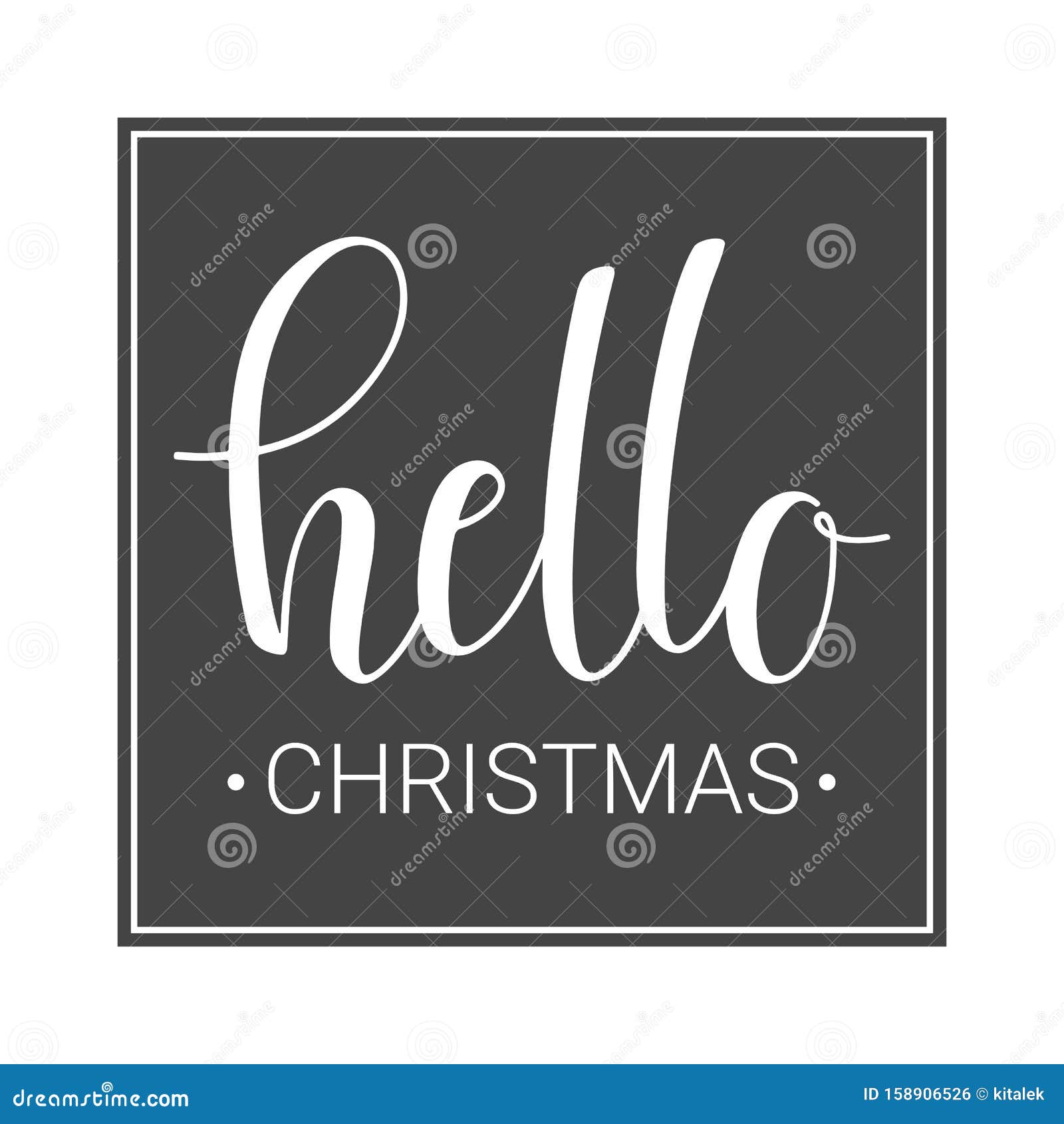 Handwritten Lettering of Hello Christmas. Vector Illustration Stock ...