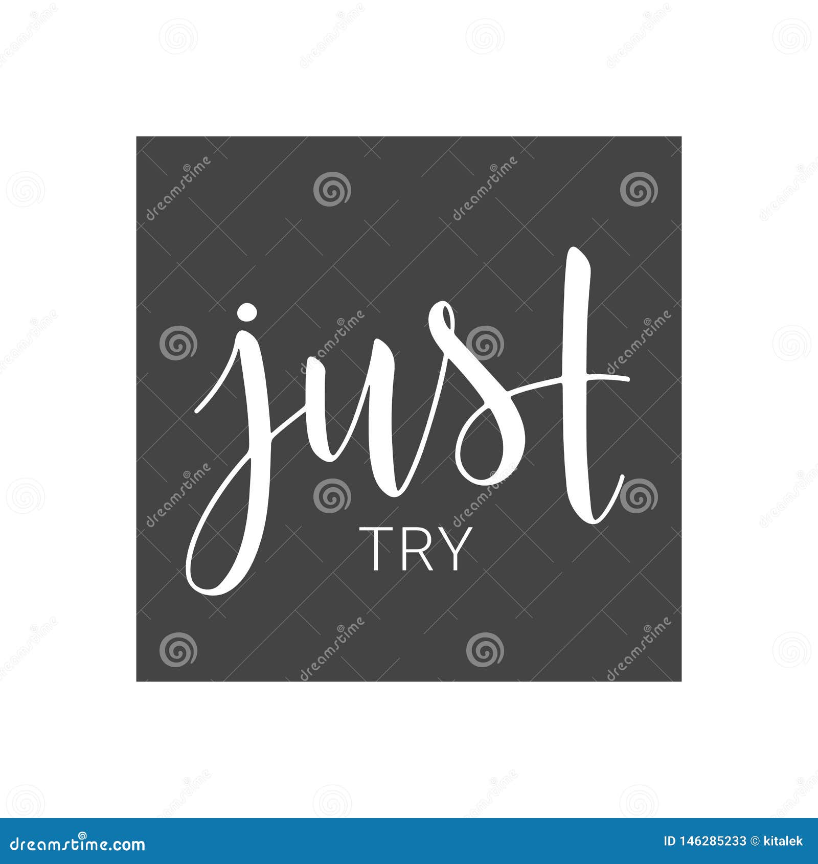 Handwritten Lettering of Just Try on White Background Stock Vector ...