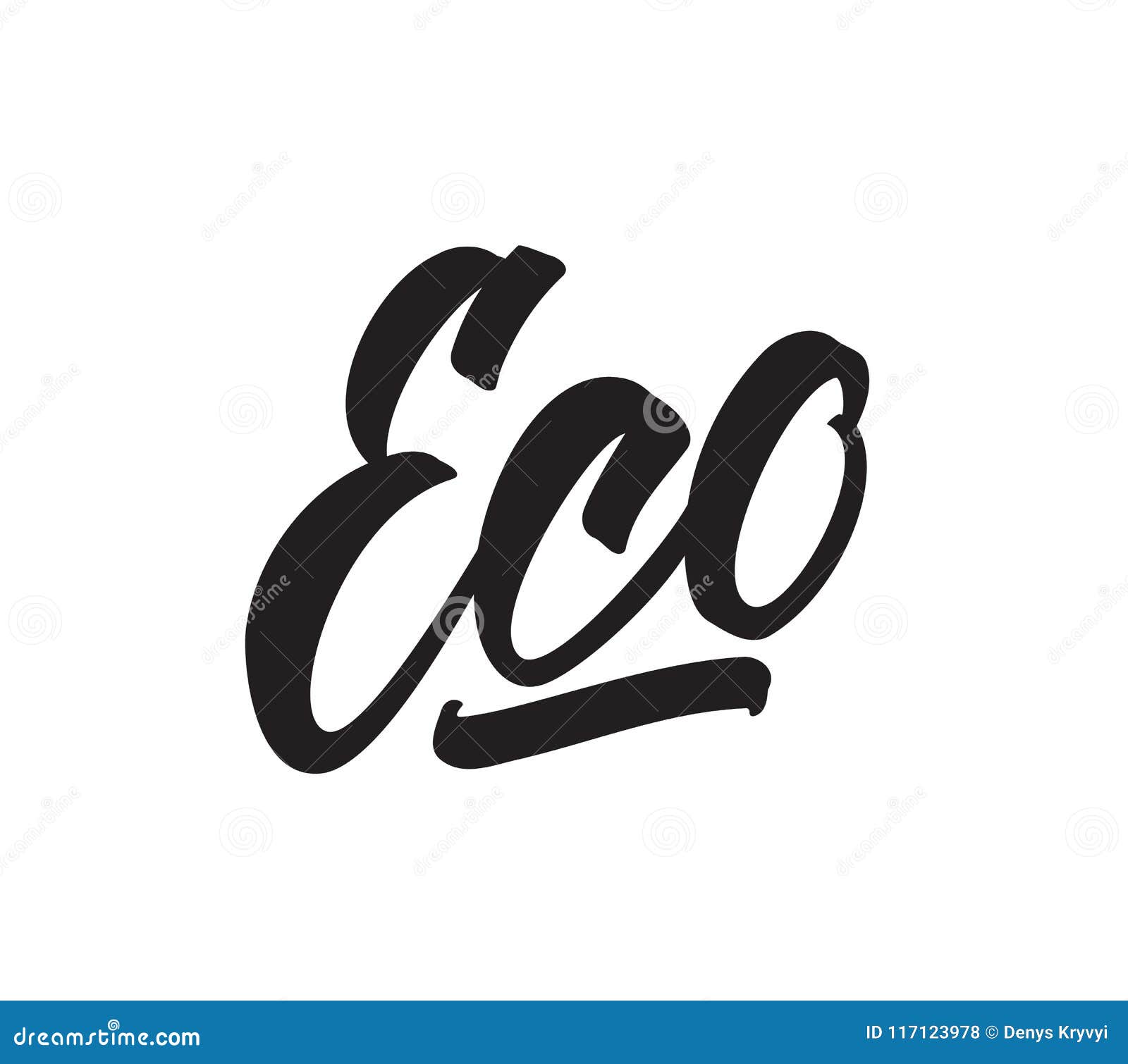 Vector Illustration: Handwritten Type Lettering of Eco. Stock Vector ...