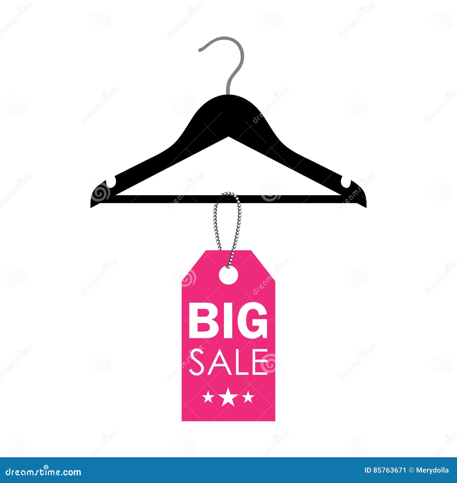 Vector Illustration of a Hanger with Sale Label Stock Vector ...
