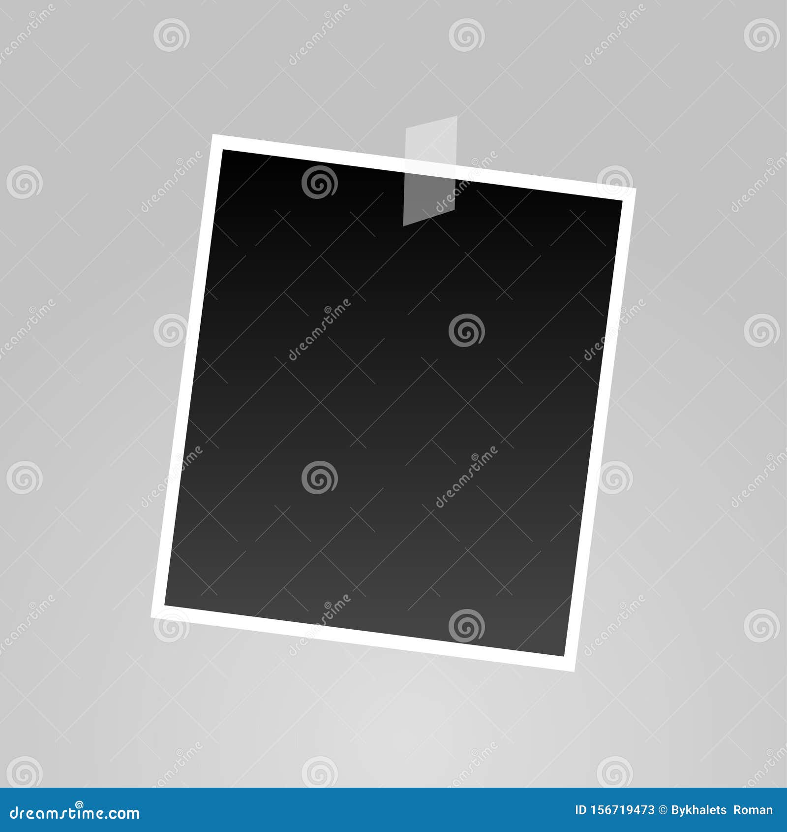 Vector Illustration Hanging Photo on Wall Photo with Sticker Stock ...