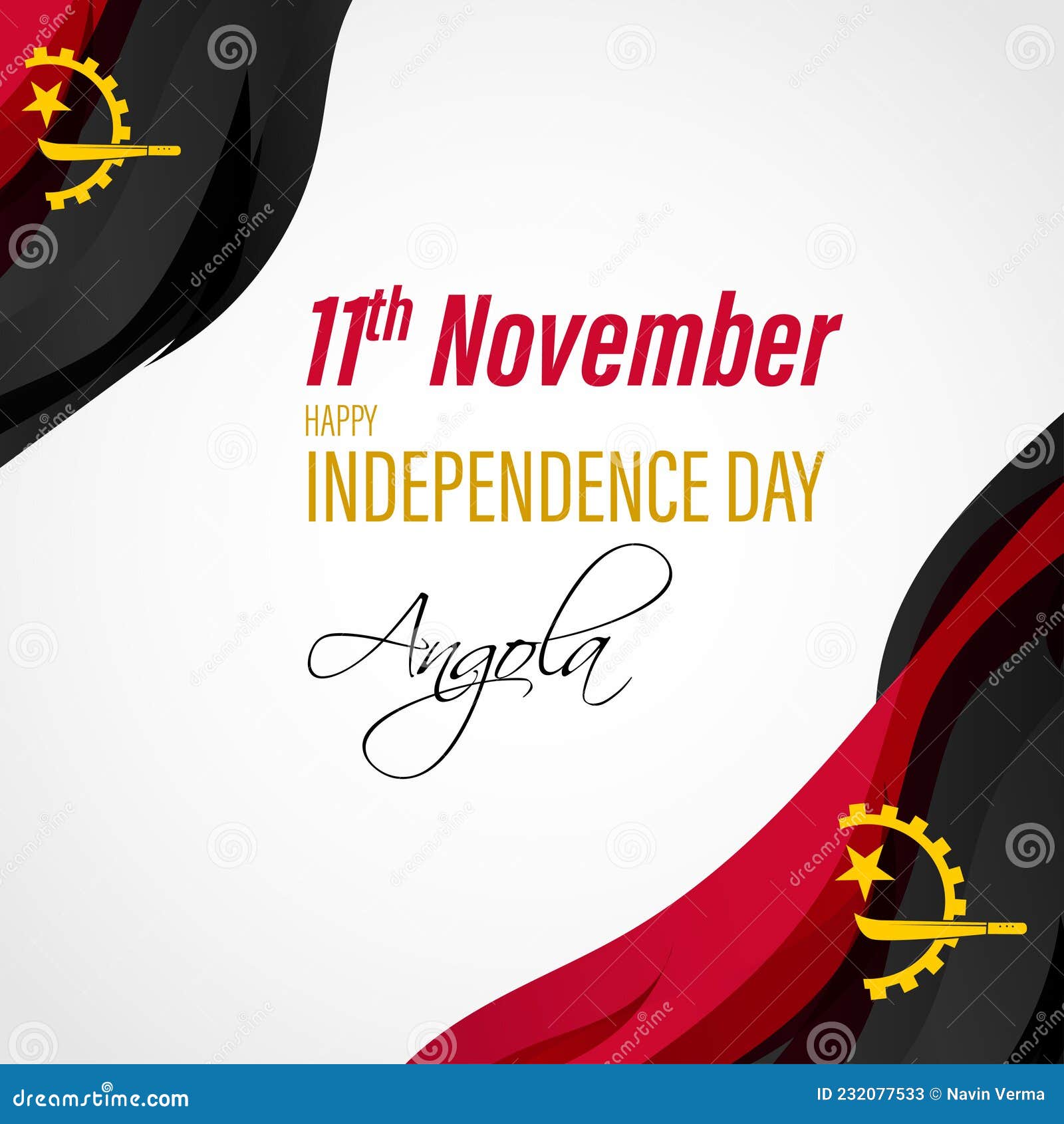 Vector Illustration of Happy Angola Independence Day Stock Vector ...