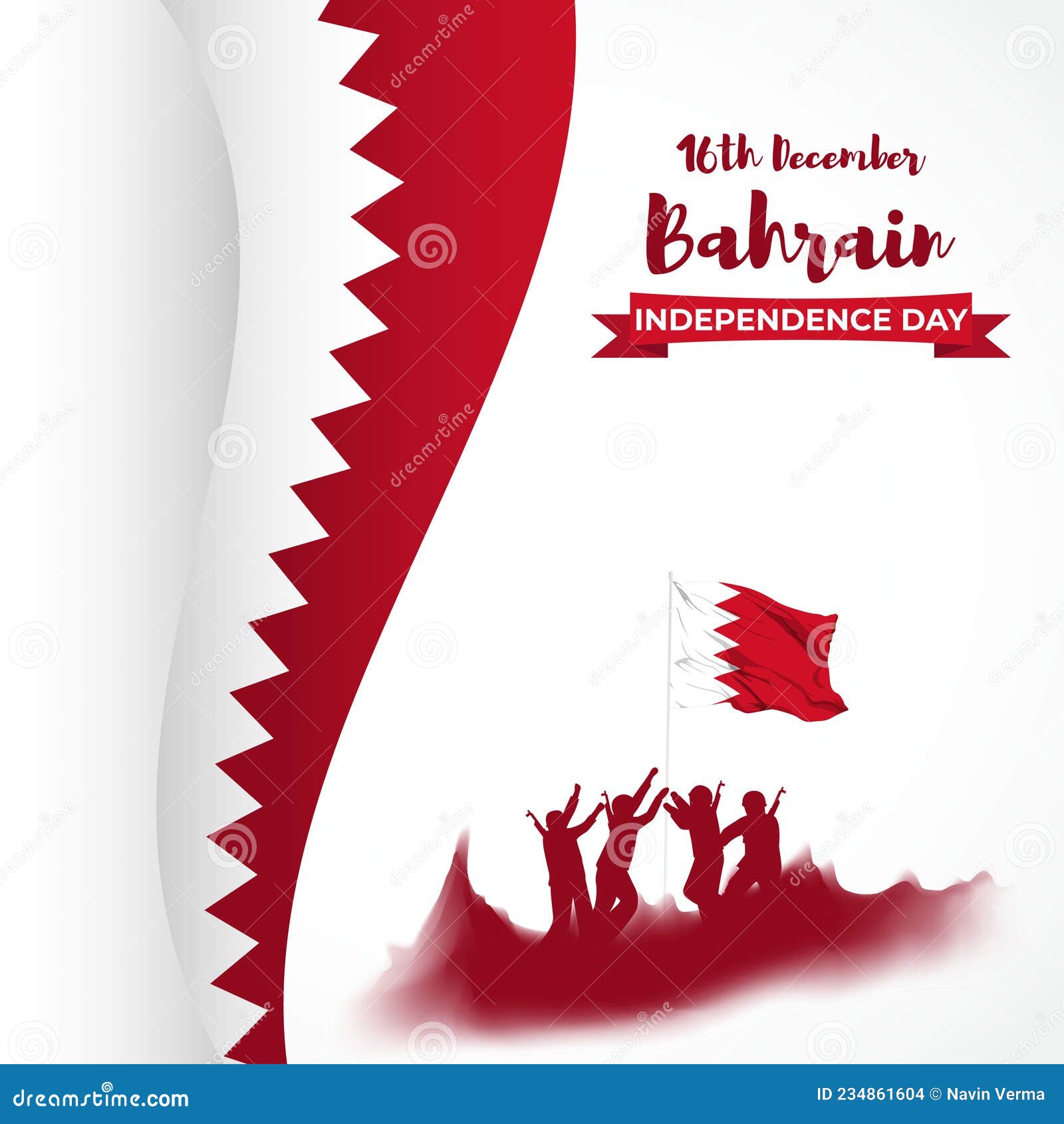 Happy Bahrain Independence Day Stock Vector - Illustration of bahrain ...