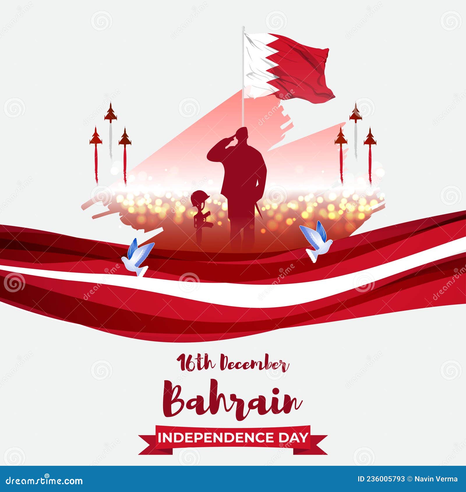 Vector Illustration of Happy Bahrain Independence Day Stock Vector ...