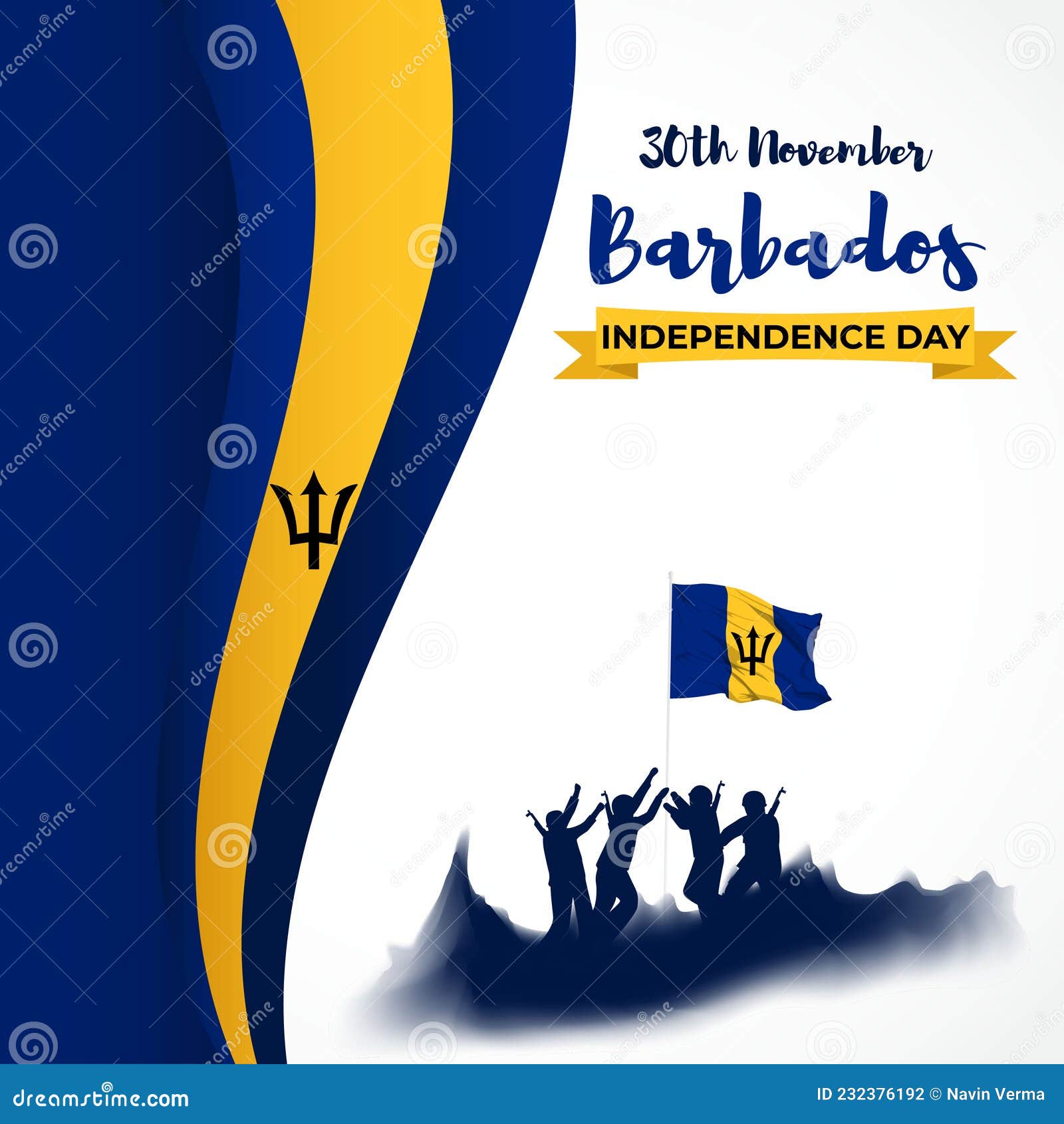 Vector Illustration of Happy Barbados Independence Day Stock Vector ...