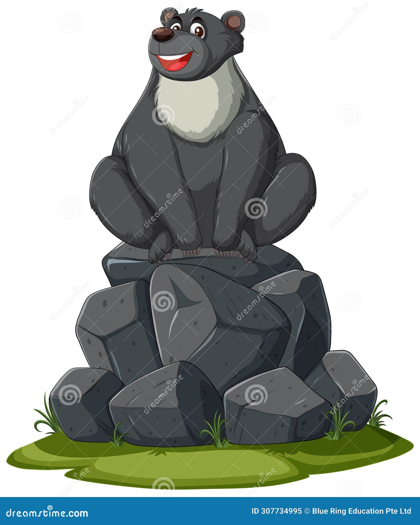 A happy bear on stones stock vector. Illustration of cartoon - 307734995