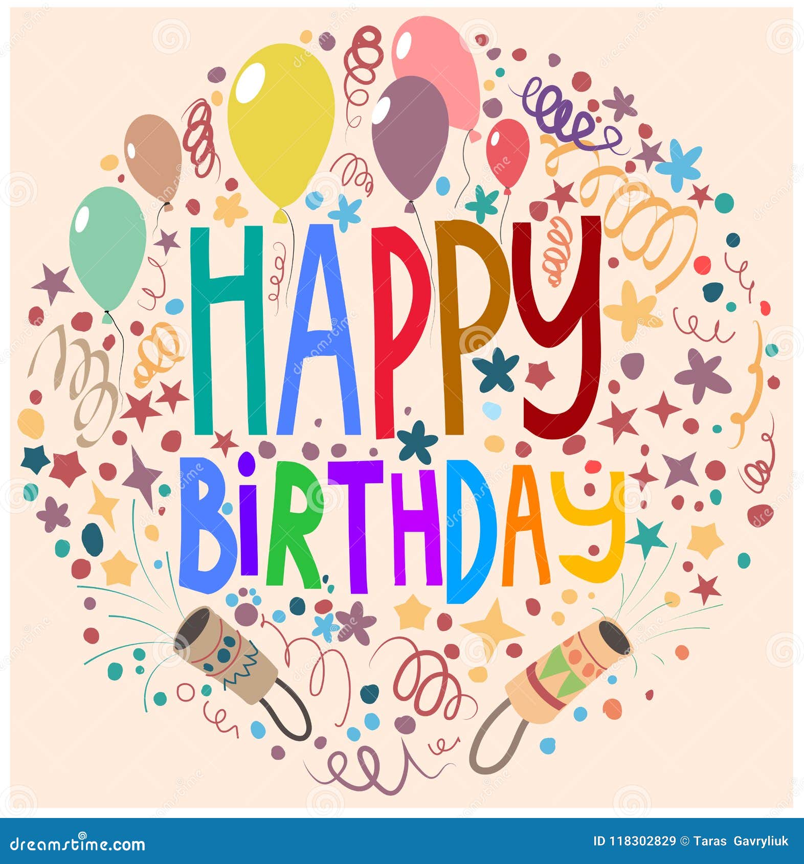 Happy birthday stock vector. Illustration of decorative - 118302829