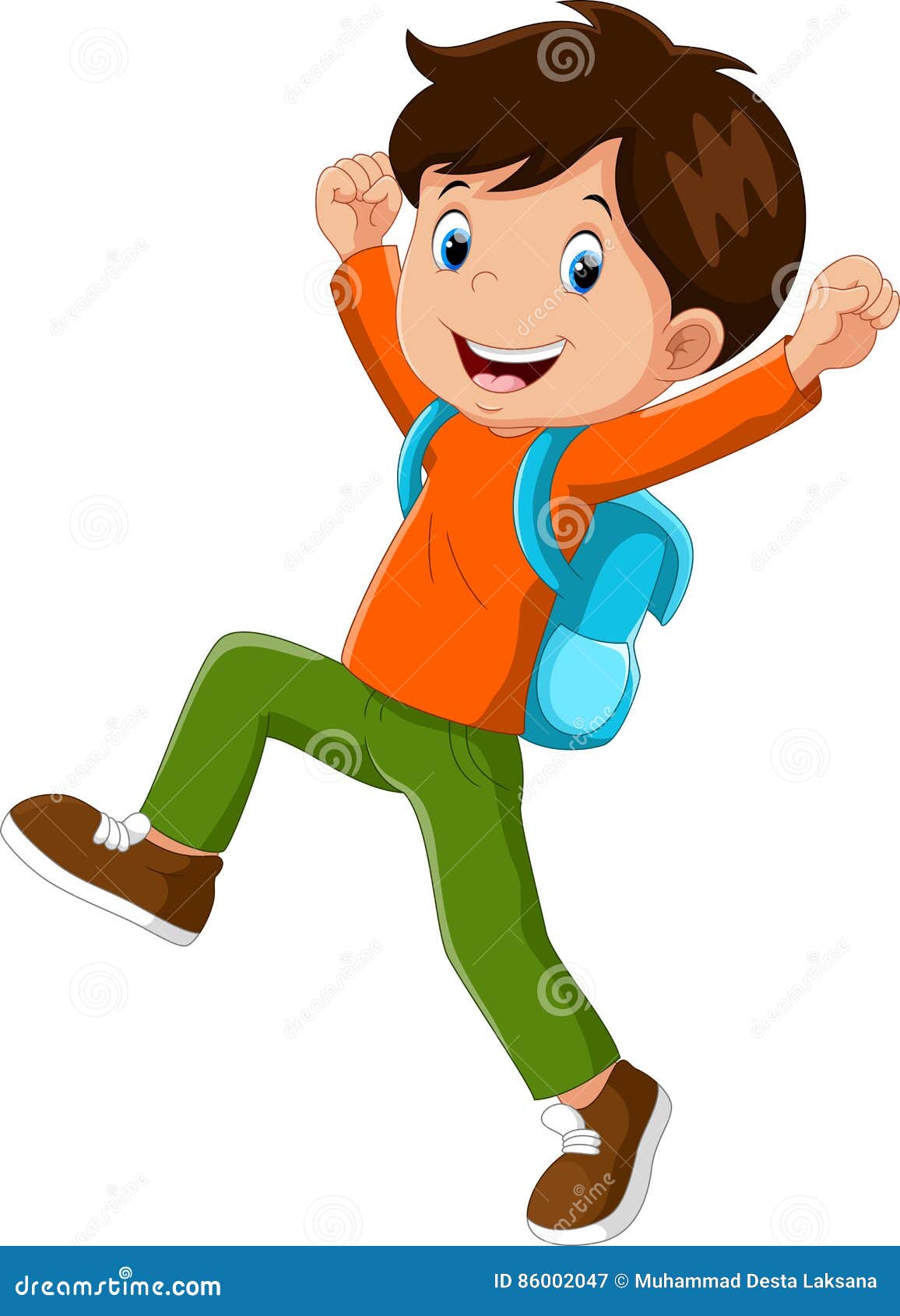 Boy Going To School Cartoon