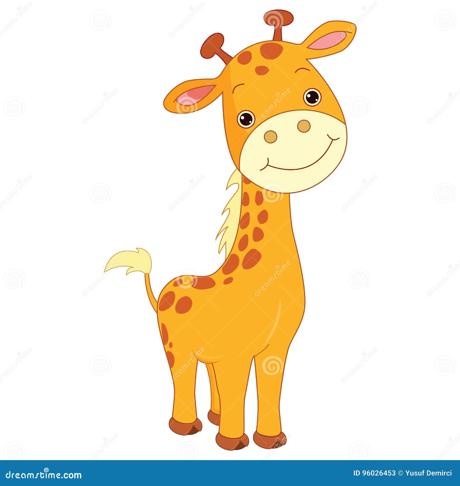 Vector Illustration of Happy Cartoon Giraffe Stock Vector ...