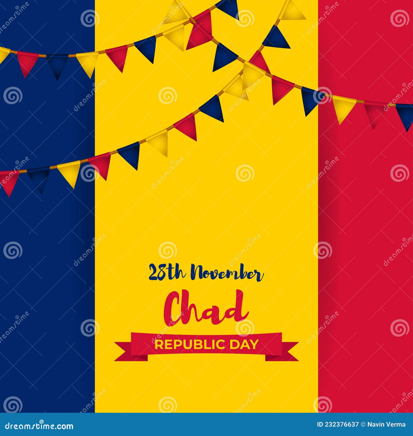 Vector Illustration of Happy Chad Republic Day Stock Illustration ...