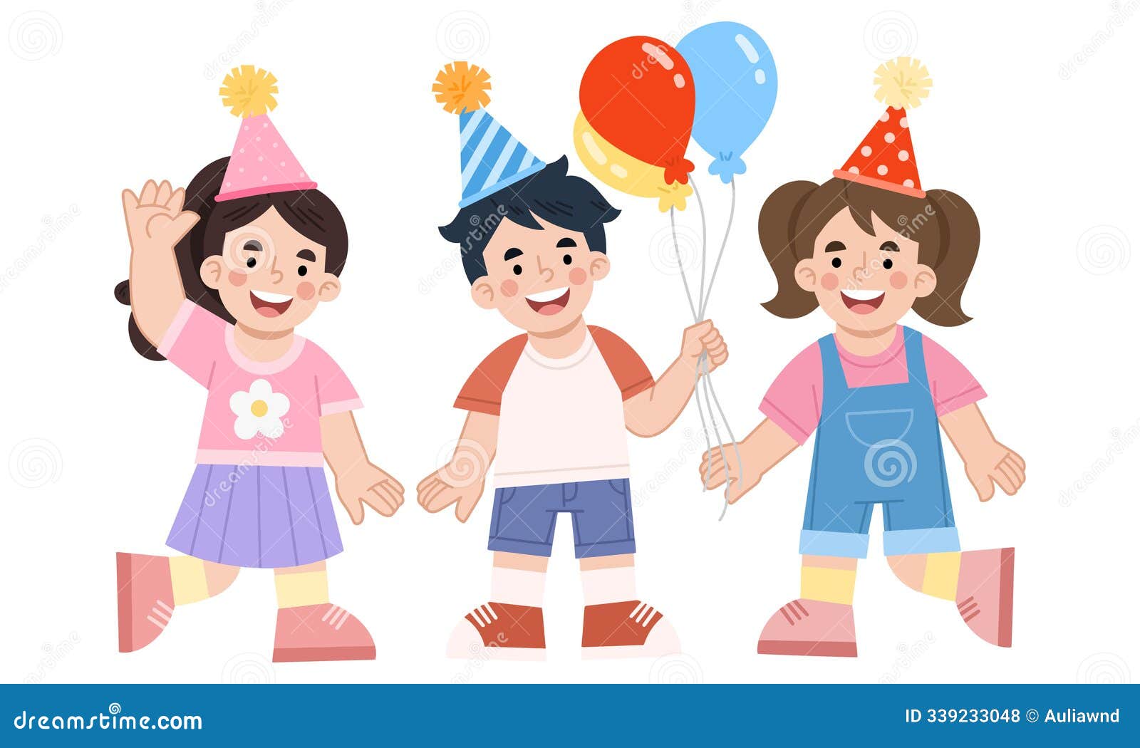 Vector Illustration of Happy Children Partying Stock Vector ...