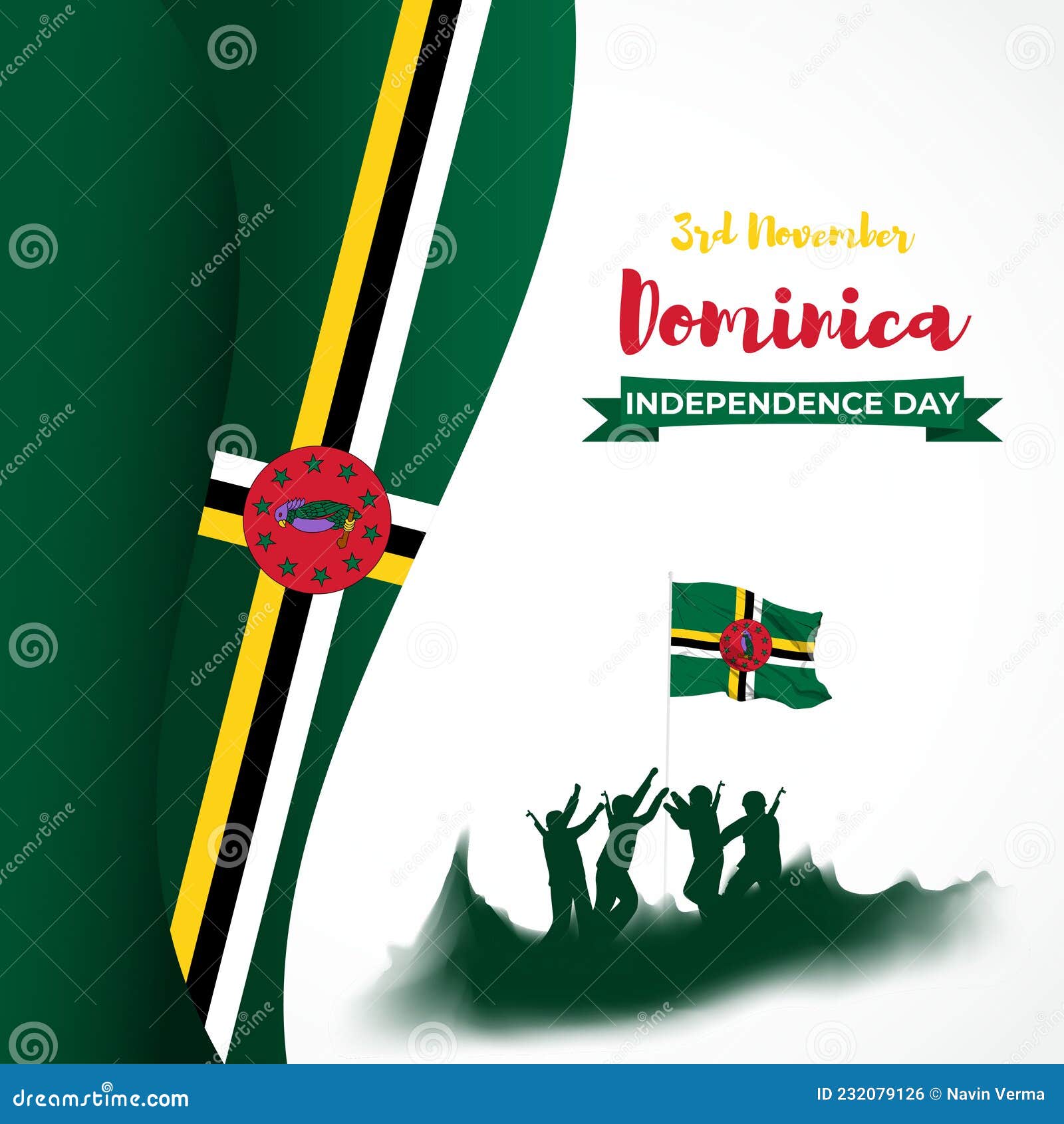 Vector Illustration of Happy Dominica Independence Day Stock Vector ...