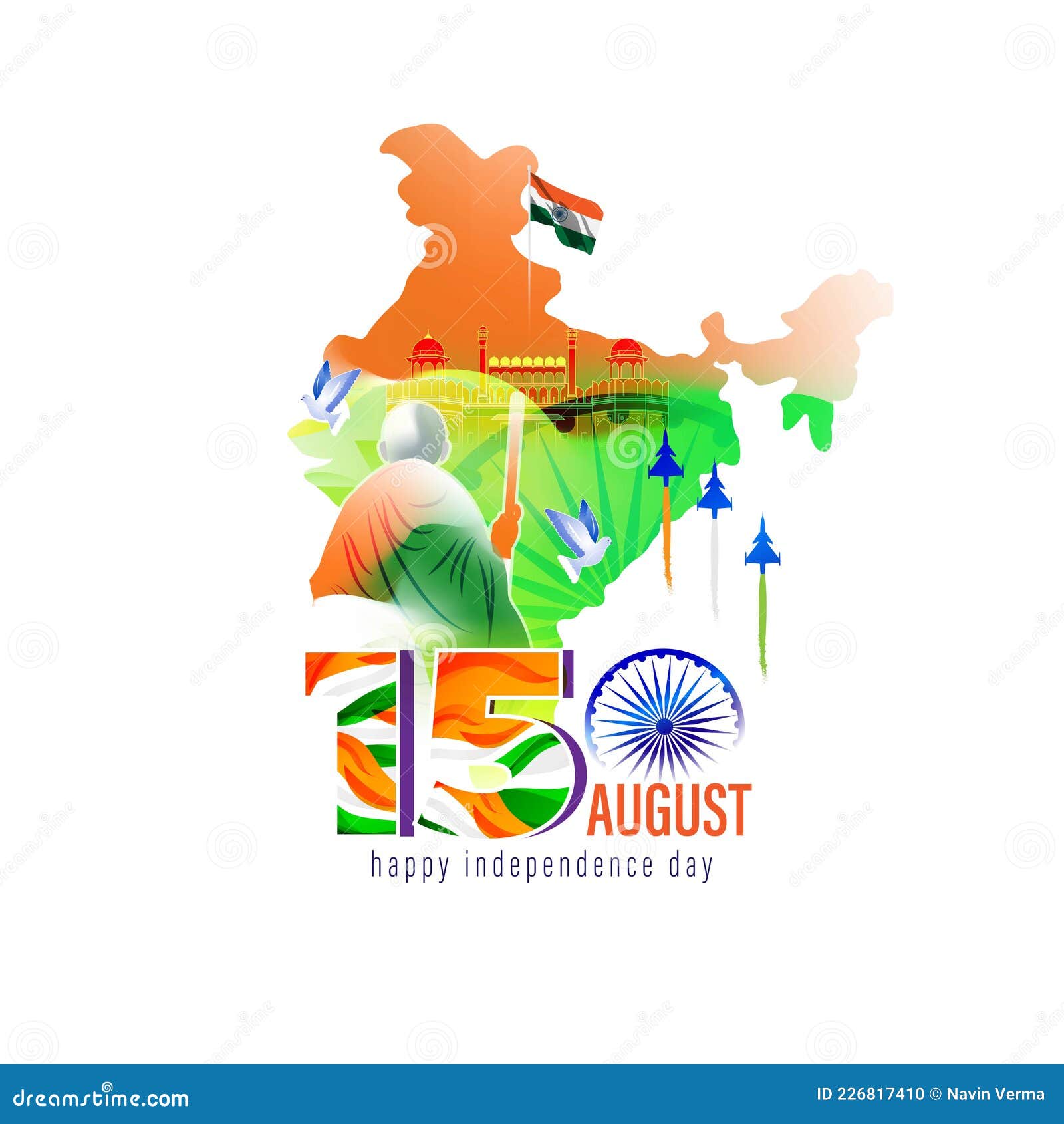 Vector Illustration for Happy Independence Day India Stock Vector ...