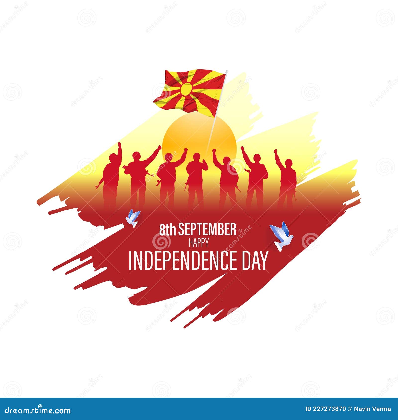 Vector Illustration for North Macedonia Independence Day. Stock Vector ...