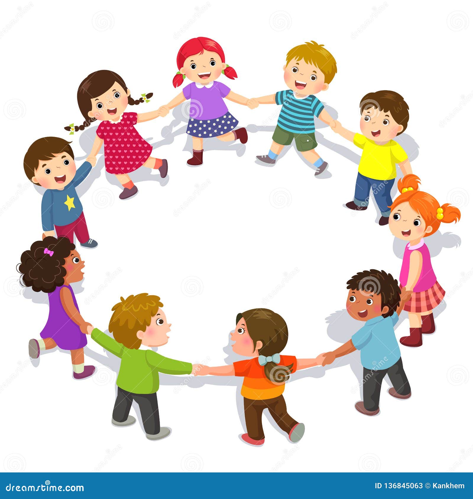 Happy Kids Holding Hands in a Circle. Cute Boys and Girls Having Fun ... Happy Kids Holding Hands in a Circle. Cute Boys and Girls Having Fun ...