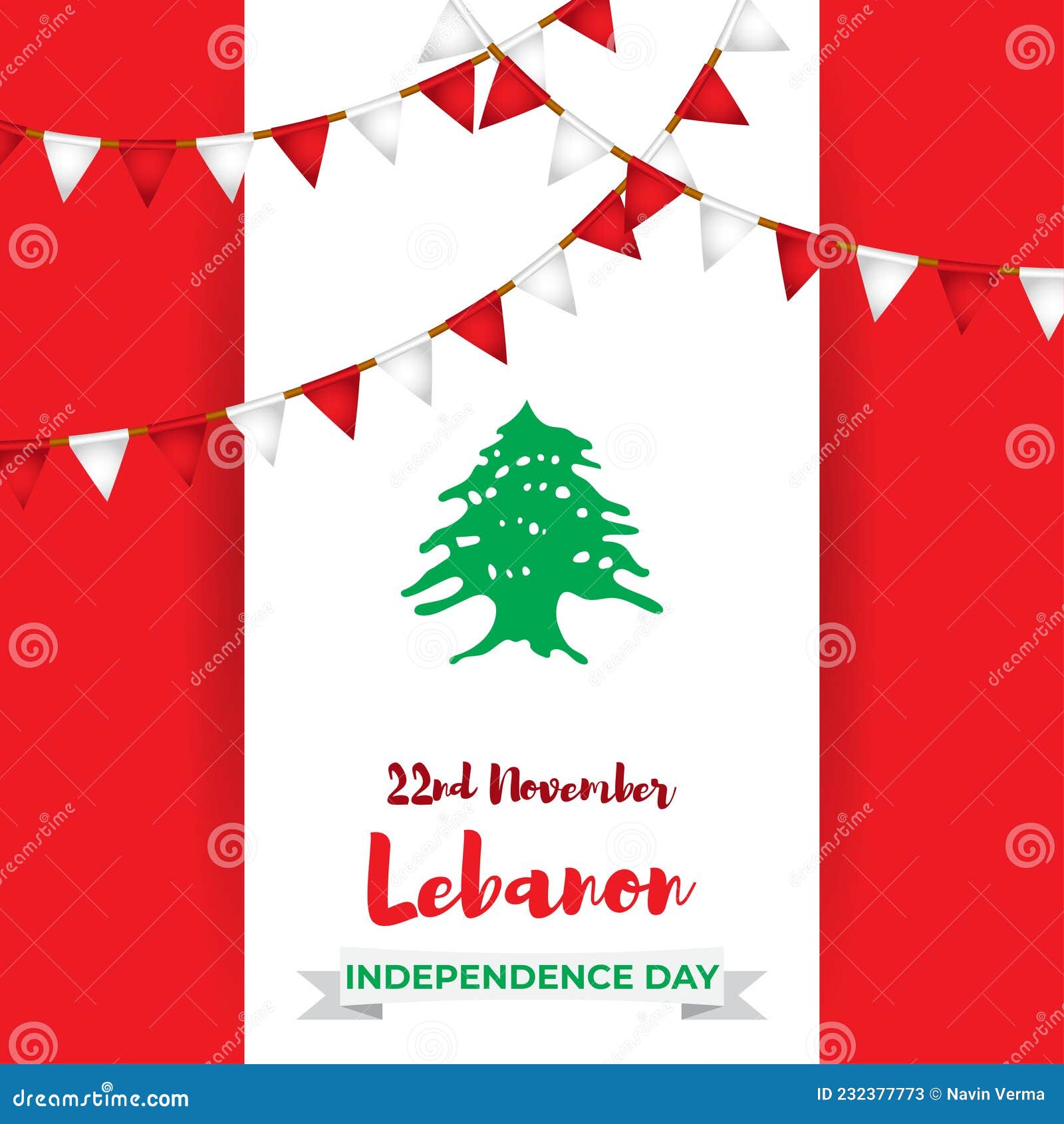 Vector Illustration of Happy Lebanon Independence Day Stock Vector ...