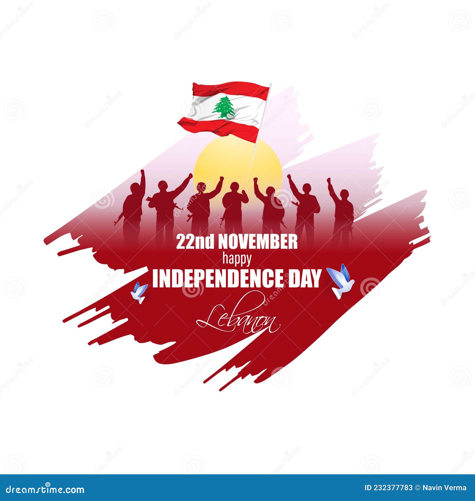 Vector Illustration of Happy Lebanon Independence Day Stock Vector ...