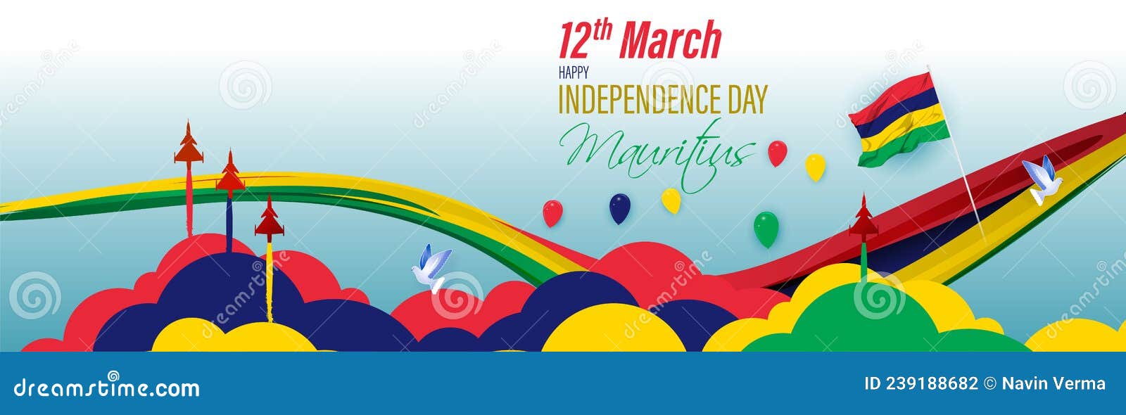 Vector Illustration for Happy Mauritius Independence Day Stock Vector ...