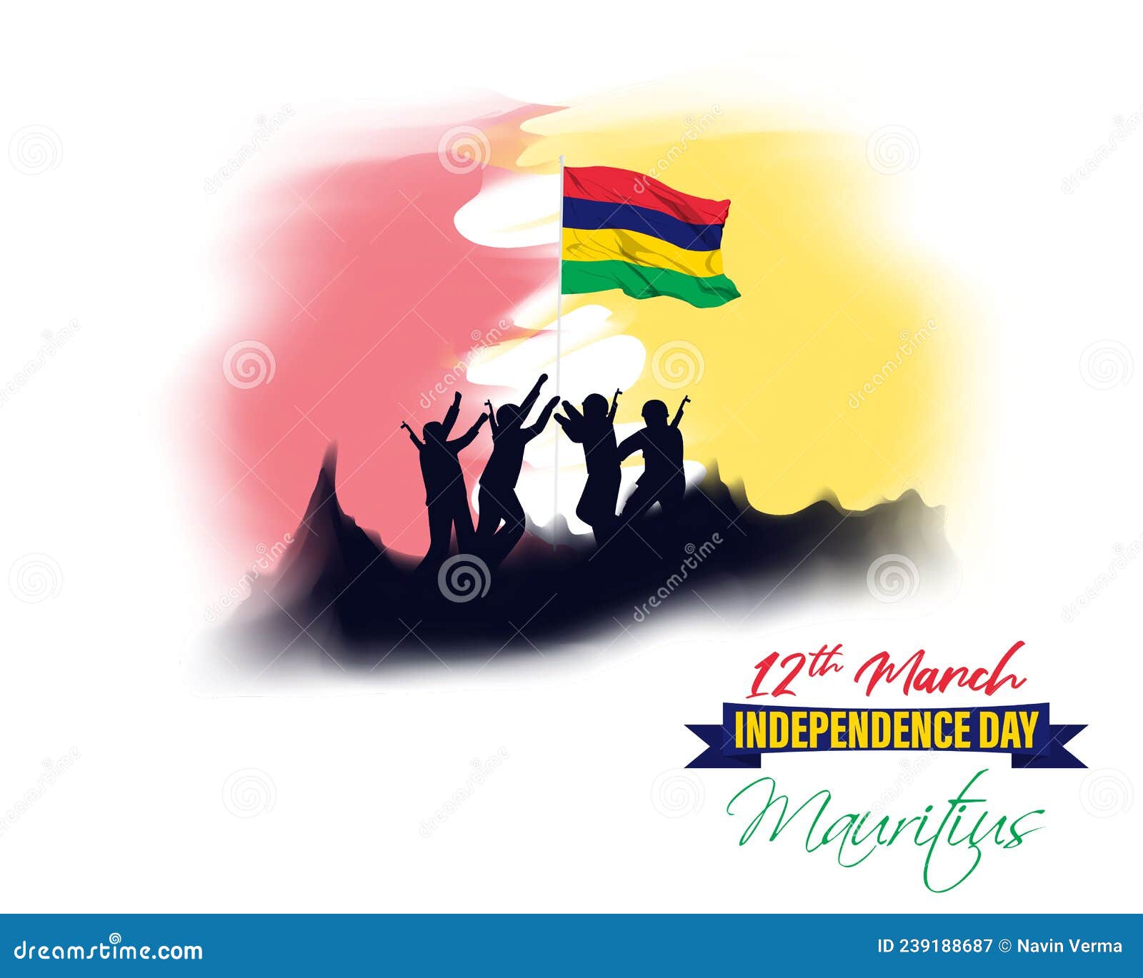 Vector Illustration for Happy Mauritius Independence Day Stock Vector ...