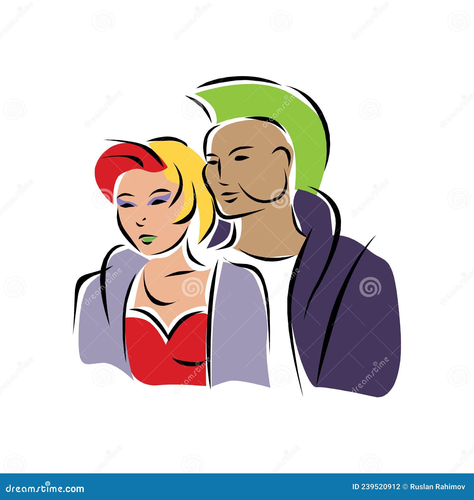 Vector Illustration of Happy Modern Couple in EPS10 Stock Vector ...