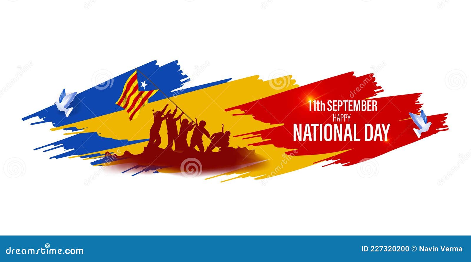 Vector Illustration of Catalonia National Day. Stock Vector ...