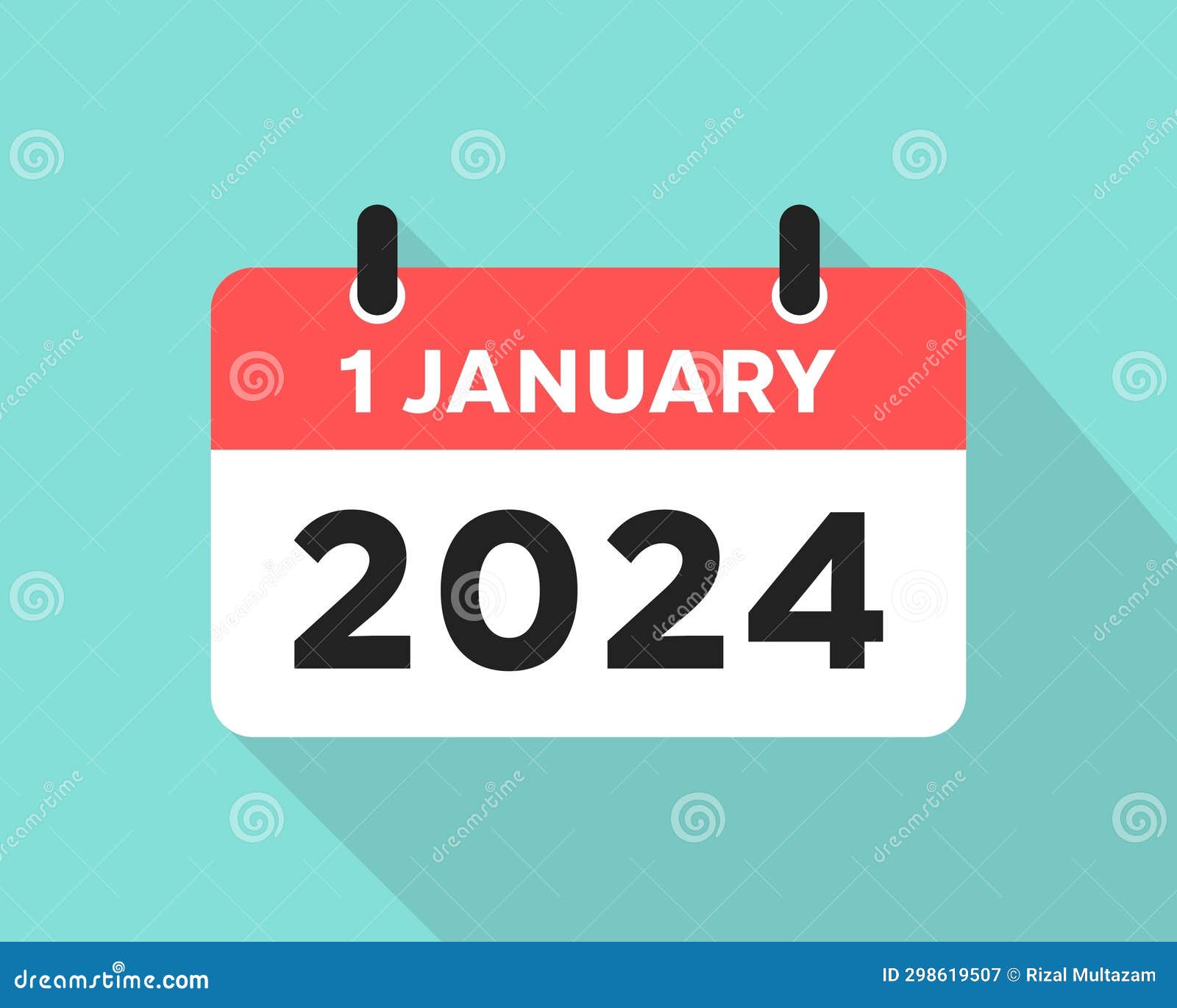 Vector Illustration Happy New Year 1 January 2024 Stock Illustration ...
