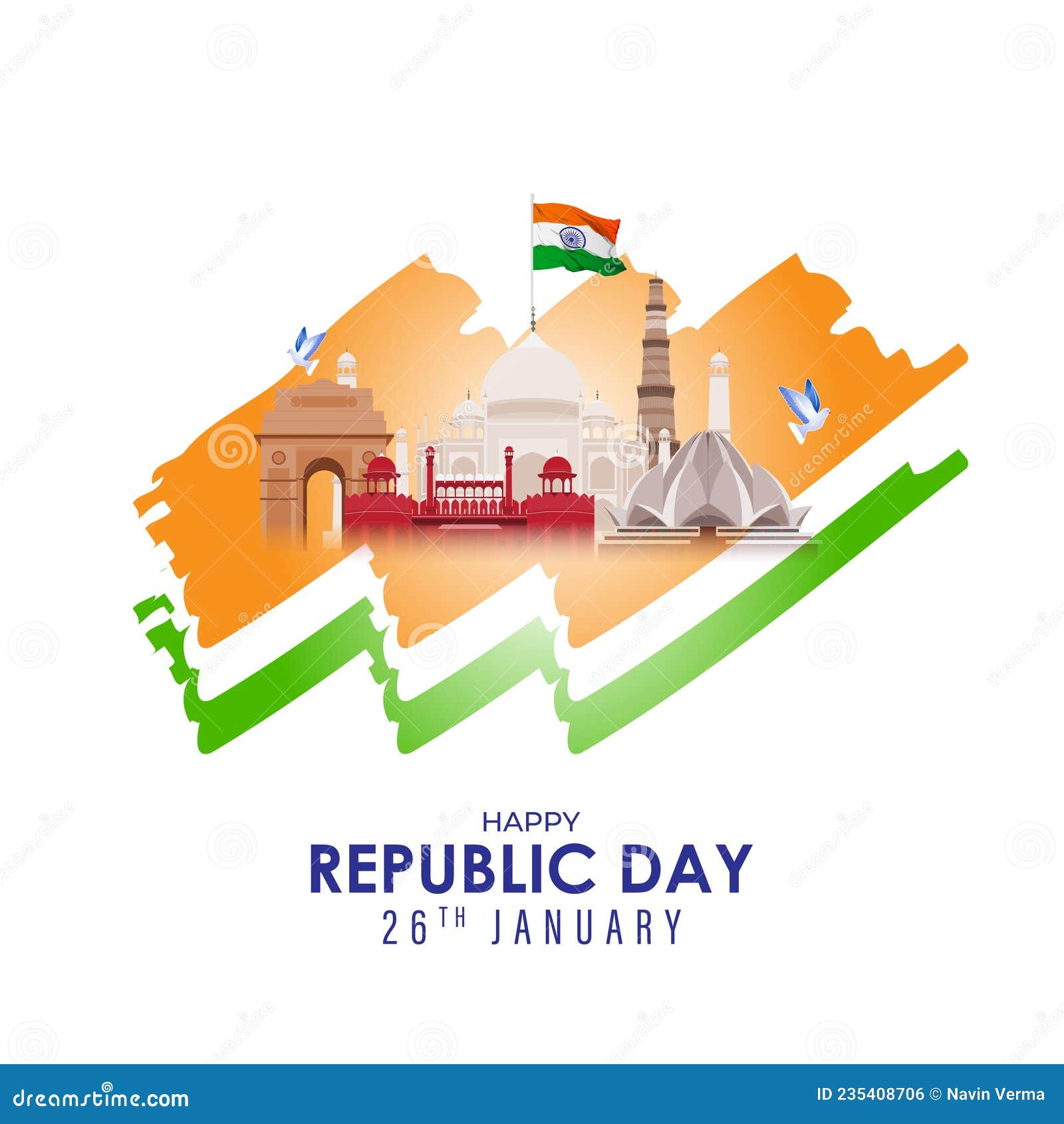 Vector Banner of Happy Republic Day Concept Banner Stock Vector ...