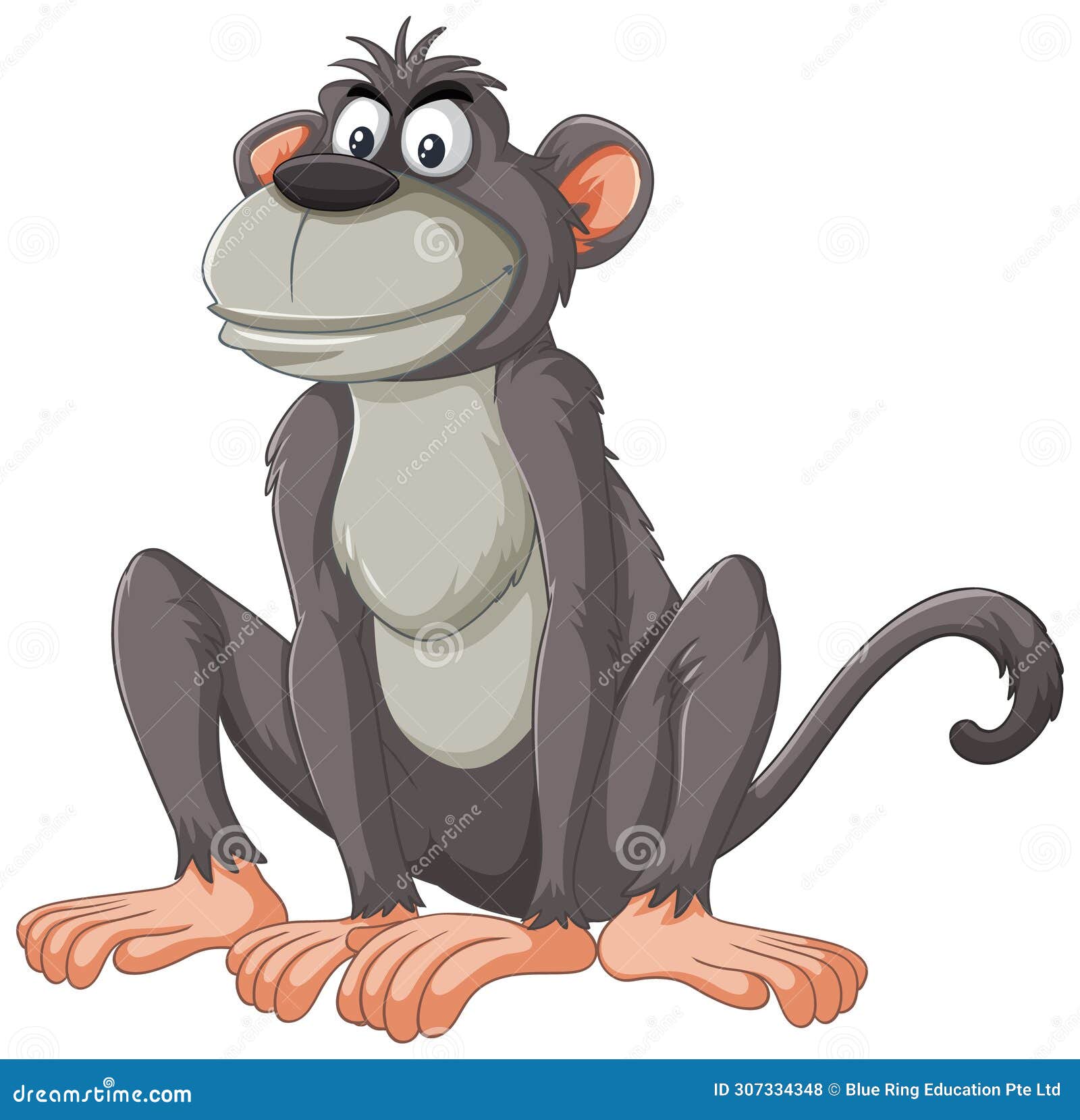 A happy sitting monkey stock vector. Illustration of monkey - 307334348