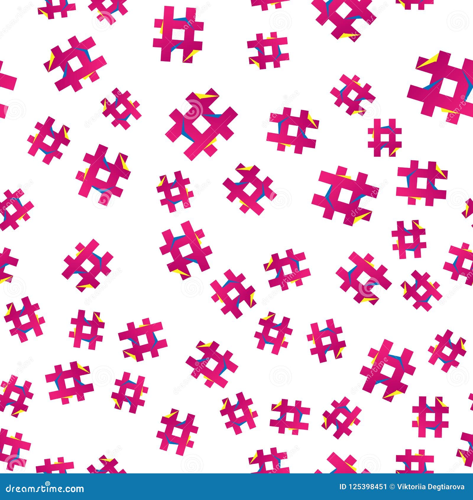 Hashtag Icon Seamless Pattern. Hashtag Random Seamless Pattern Stock ...