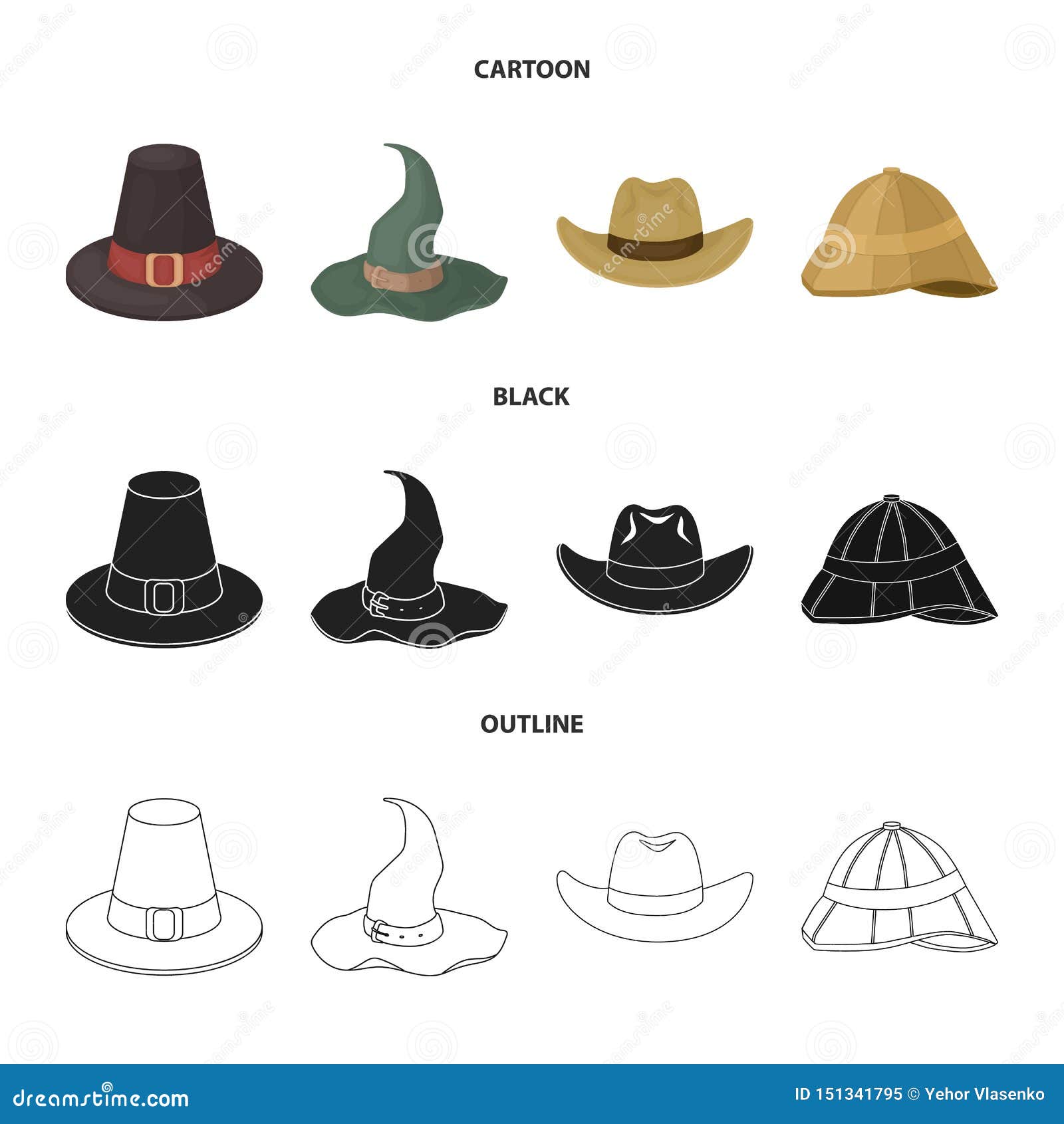 Vector Design of Hat and Cap Sign. Collection of Hat and Model Stock ...