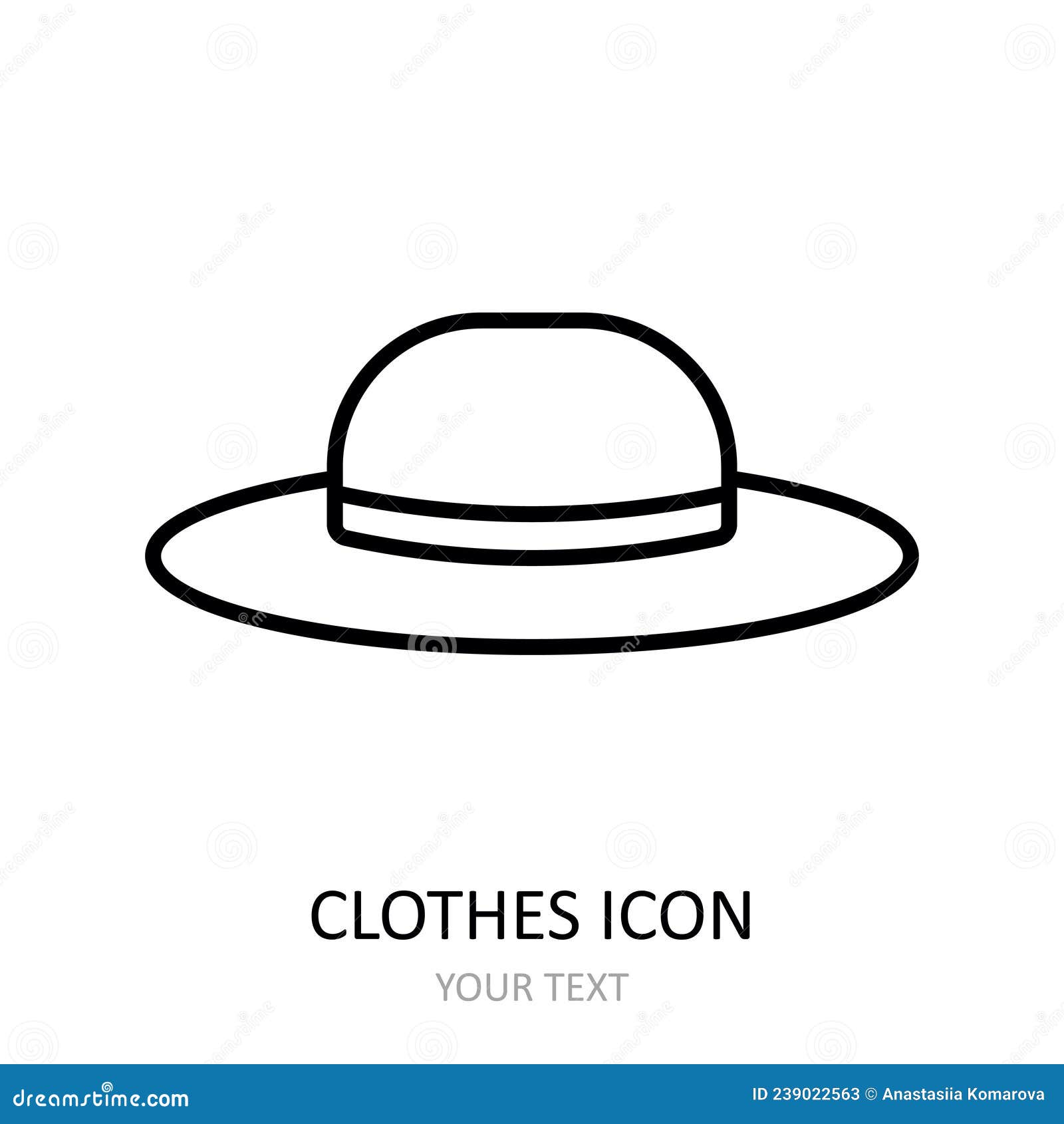 Vector Illustration with Hat Icon. Outline Drawing Stock Vector ...
