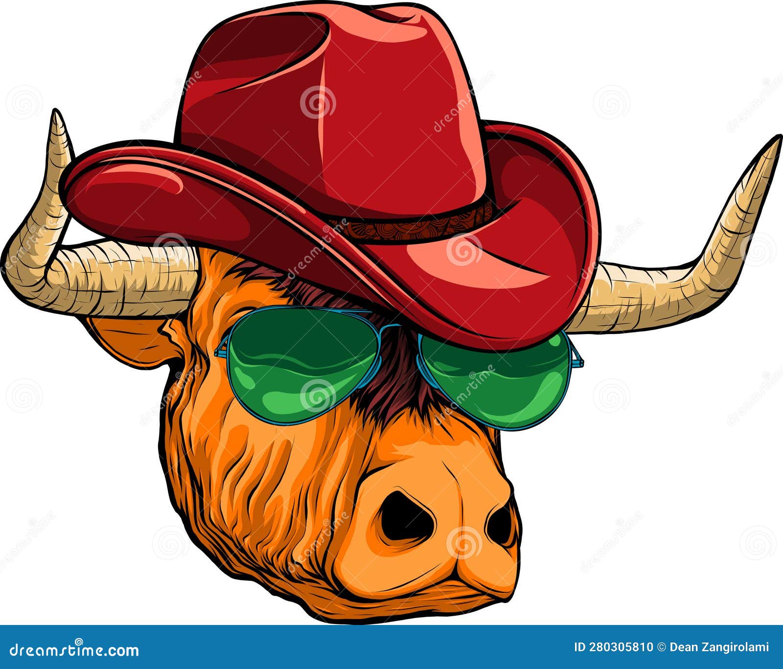 Vector Illustration of Head Bull Colored Design Stock Vector ...