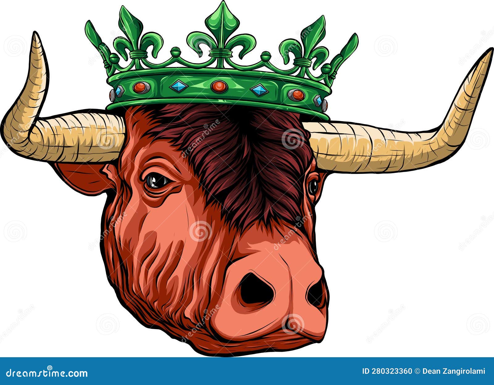 Vector Illustration of Head Bull Colored Design Stock Vector ...