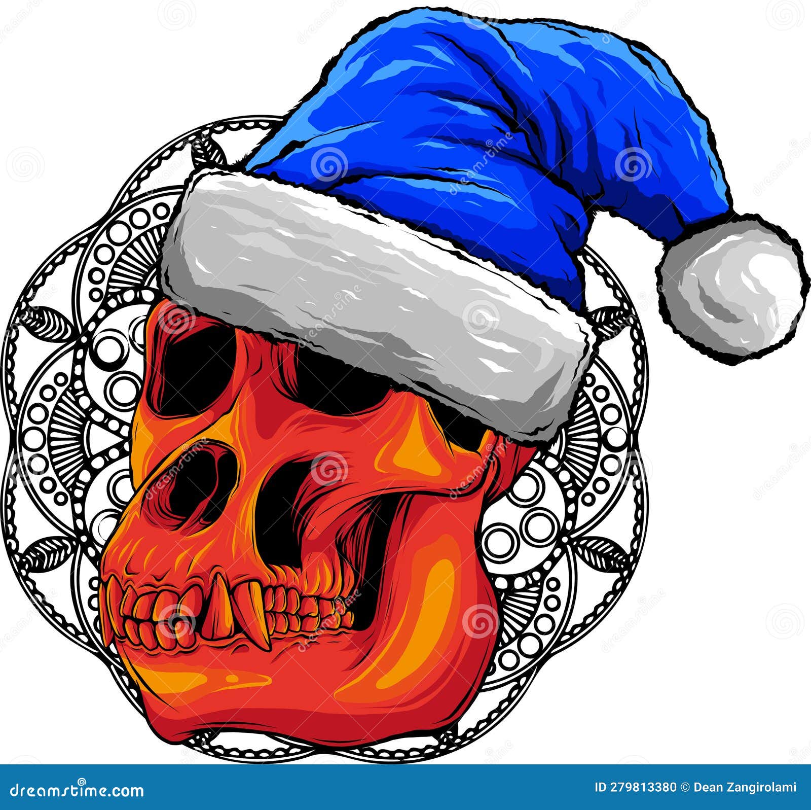 Vector Illustration, Head Chimpanzee Skull in a Cap Stock Vector ...