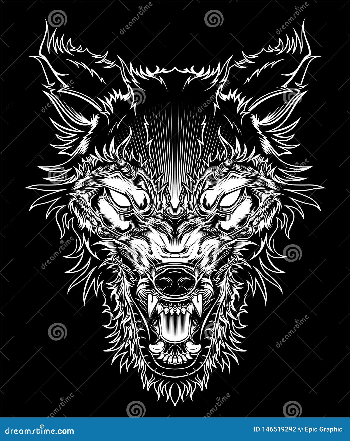 Wolf Outline Vector Design Logo Stock Image | CartoonDealer.com #200736313