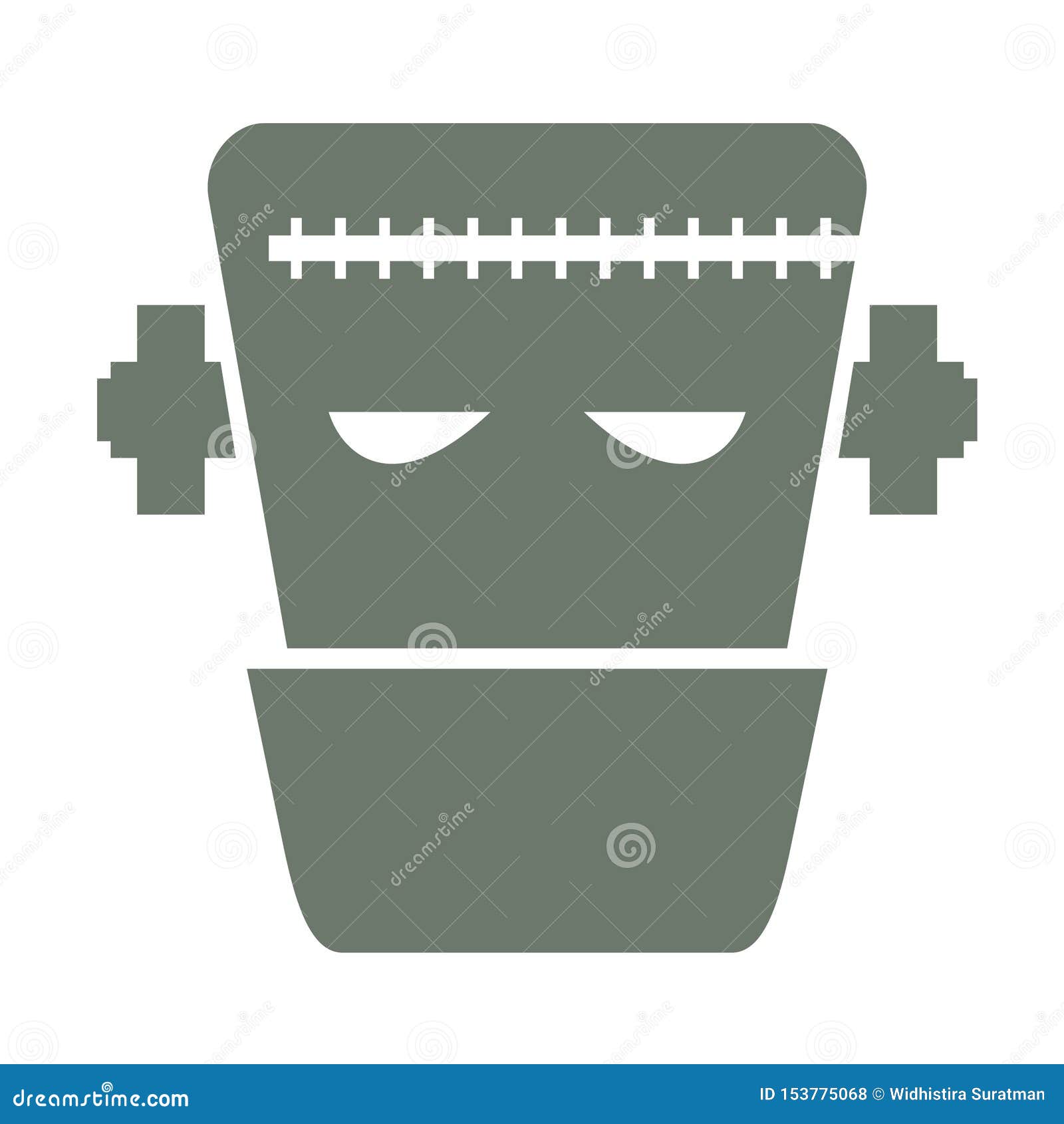 Vector Illustration of the Head of the Frankenstein Character Stock ...