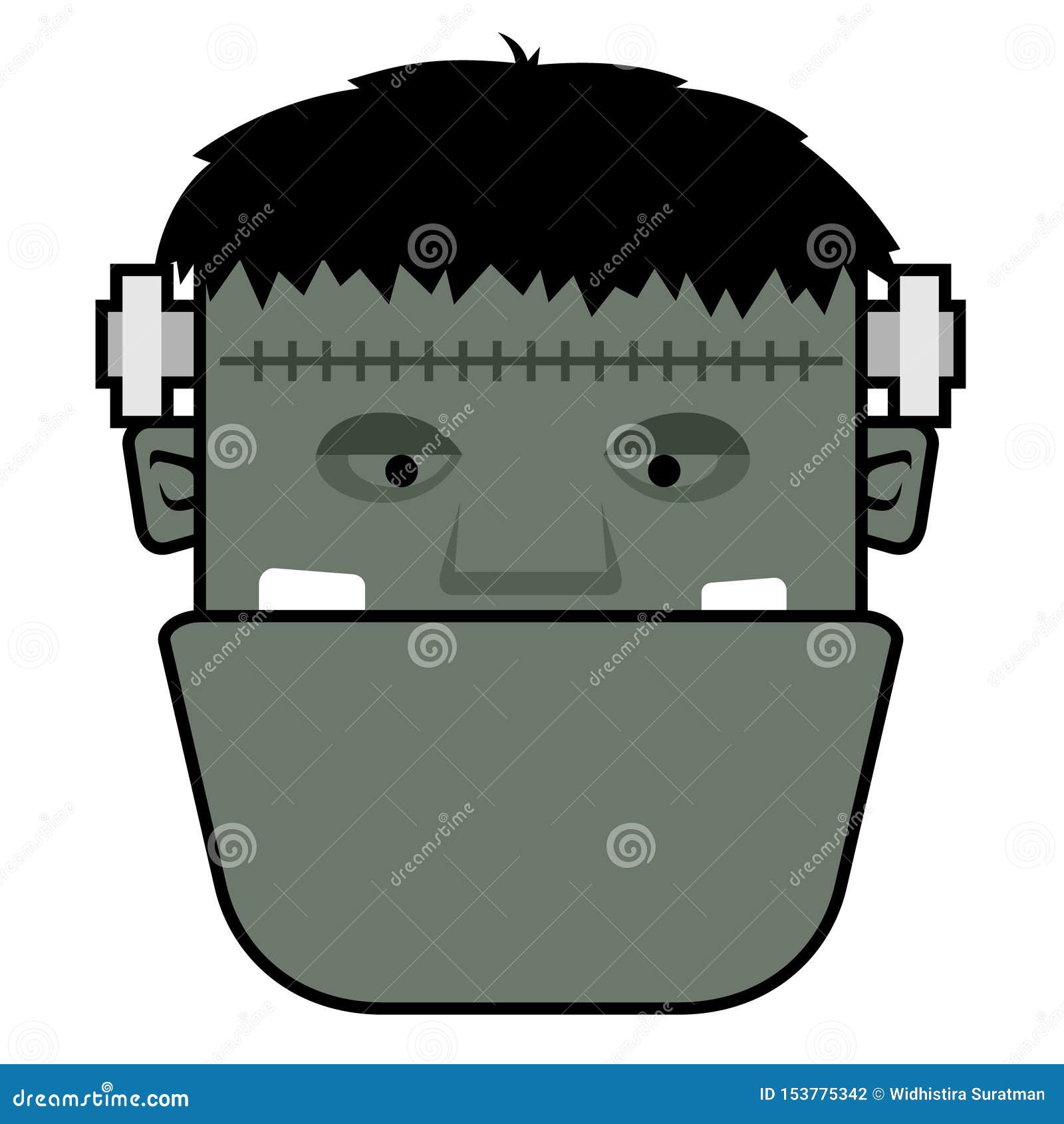Vector Illustration of the Head of the Frankenstein Character3 Stock ...