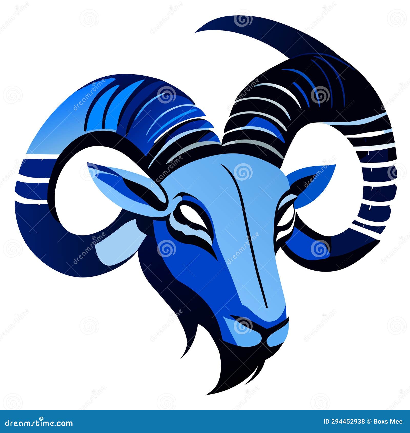 Vector Illustration of the Head of a Ram in a Flat Style. Generative AI ...