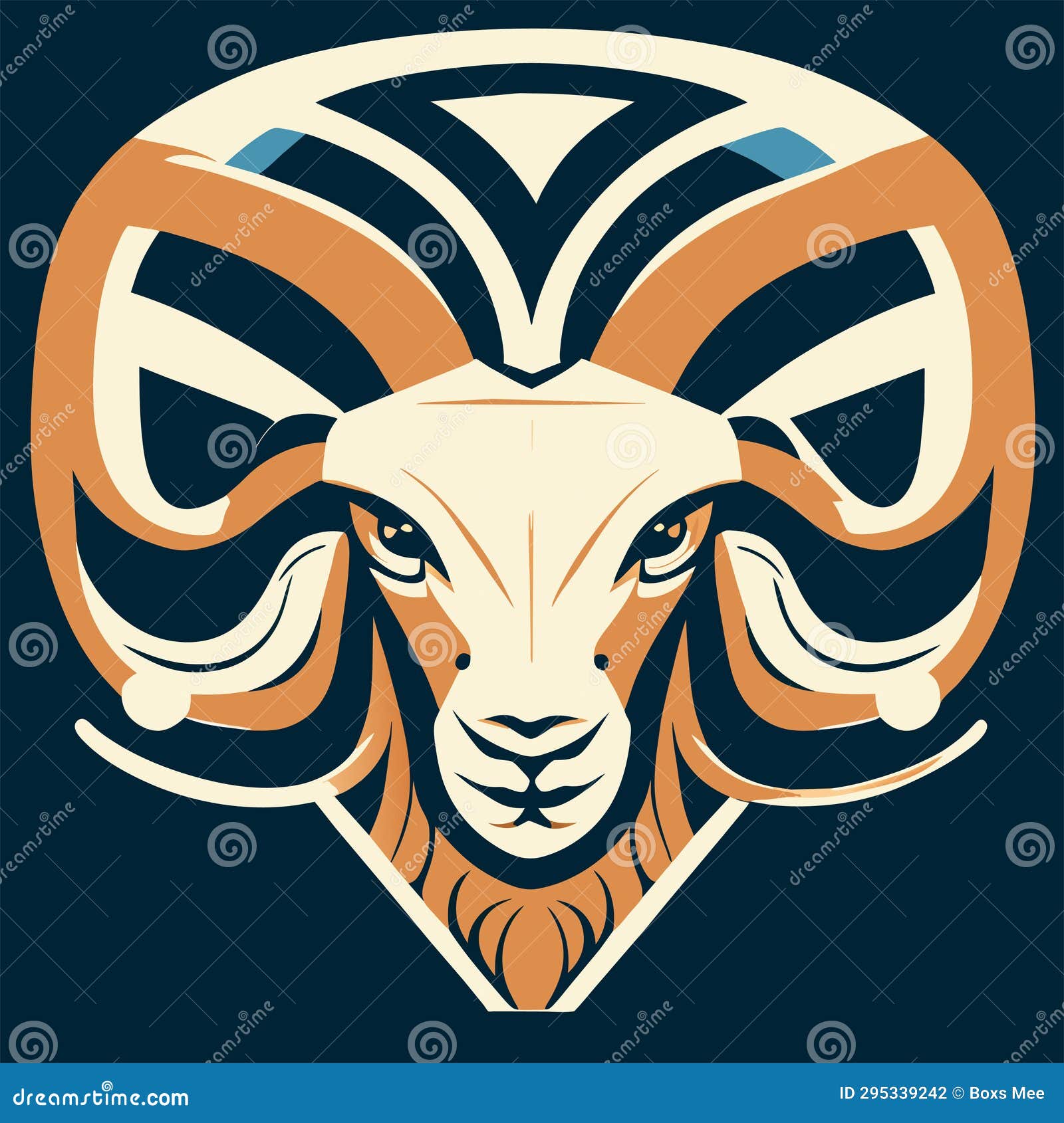 Vector Illustration of a Head of a Ram in a Modern Style. AI Generated ...