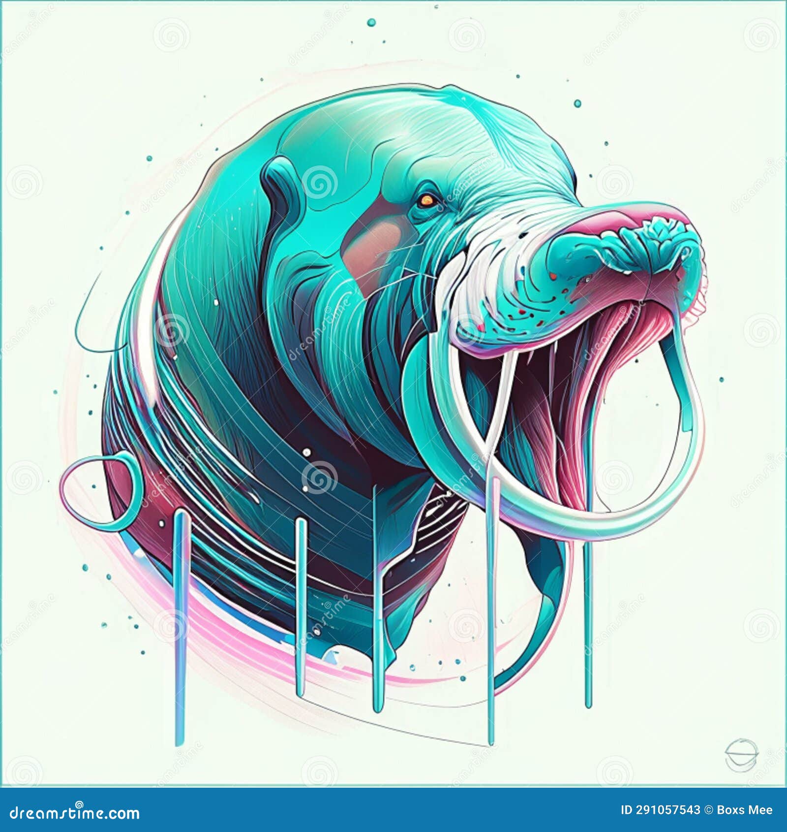 Vector Illustration of the Head of a Walrus in a Modern Style ...