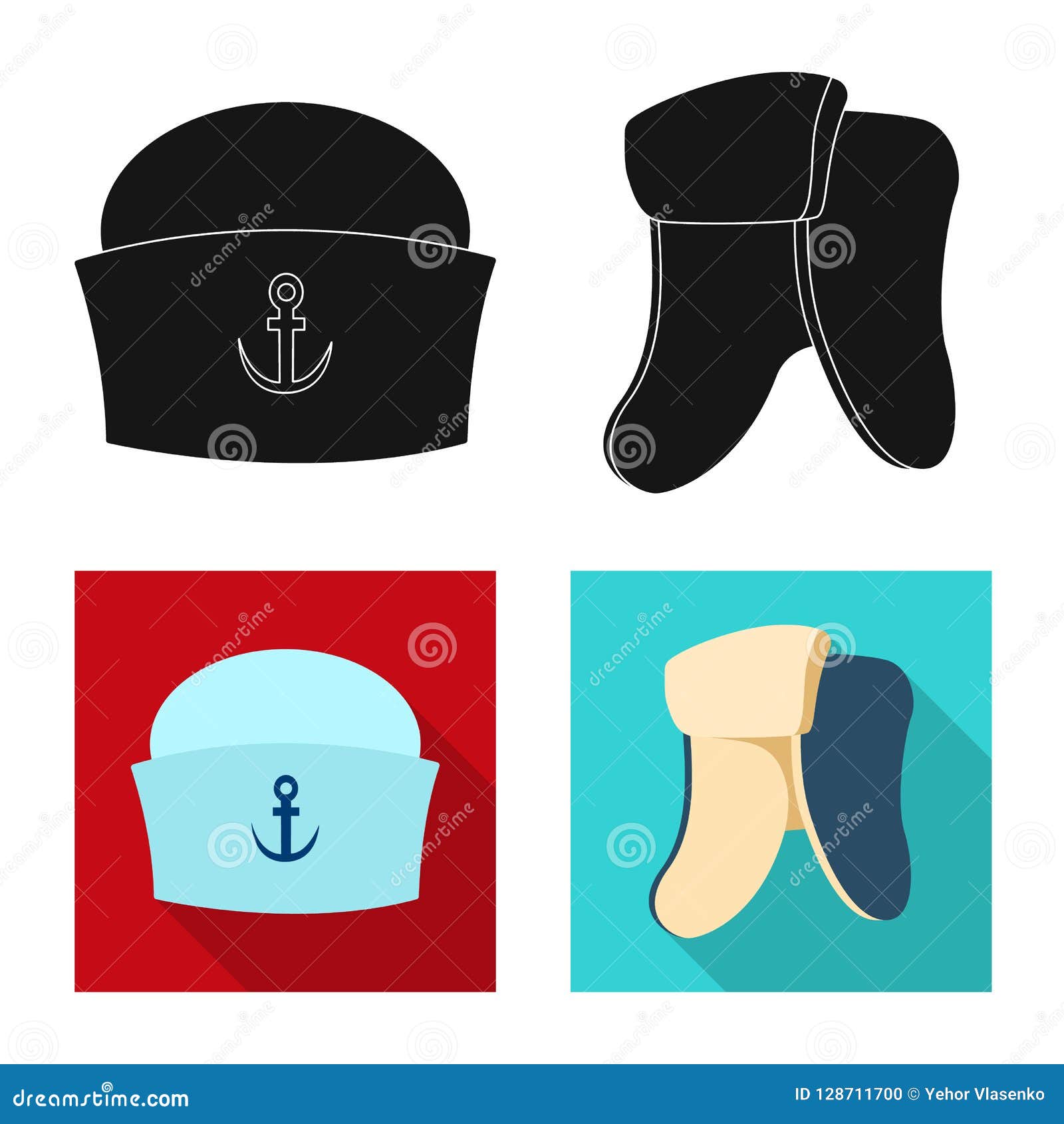Vector Illustration of Headgear and Cap Logo. Collection of Headgear ...