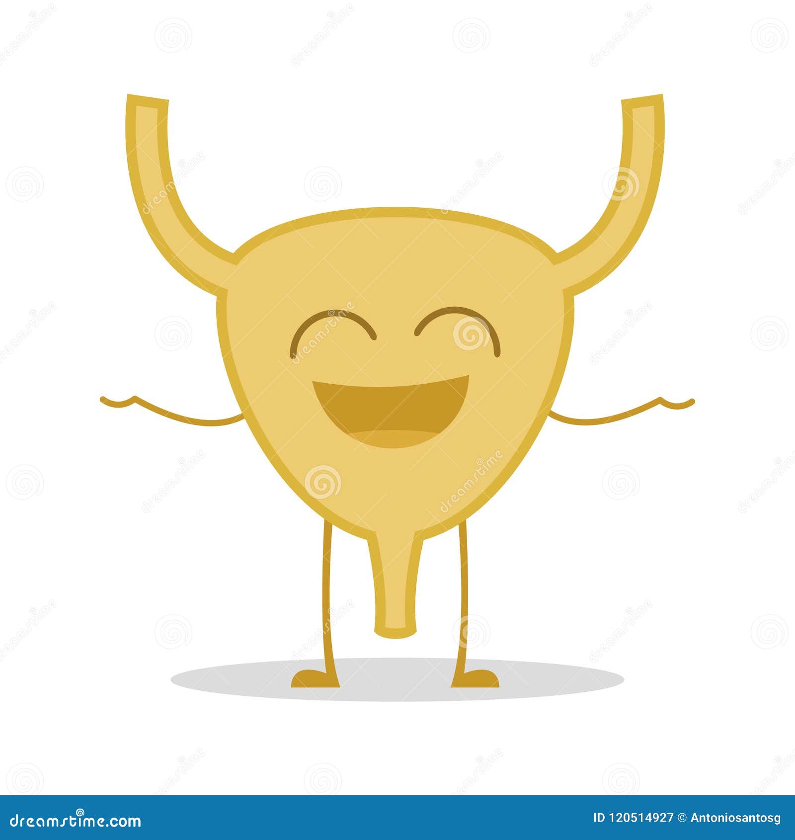 Vector Illustration of a Healthy and Funny Bladder. Stock Vector ...