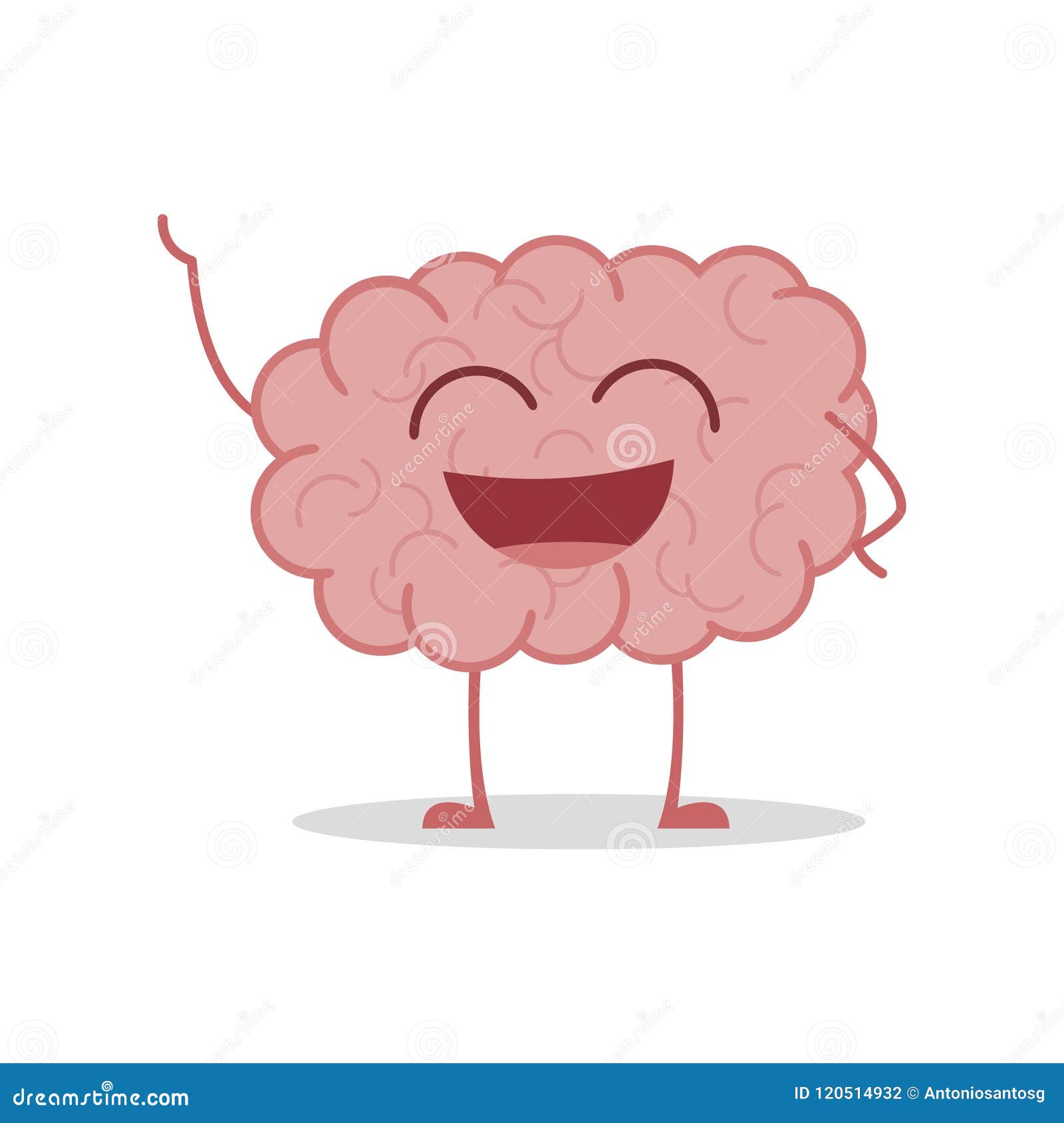 Vector Illustration of a Healthy and Funny Brain. Stock Vector ...