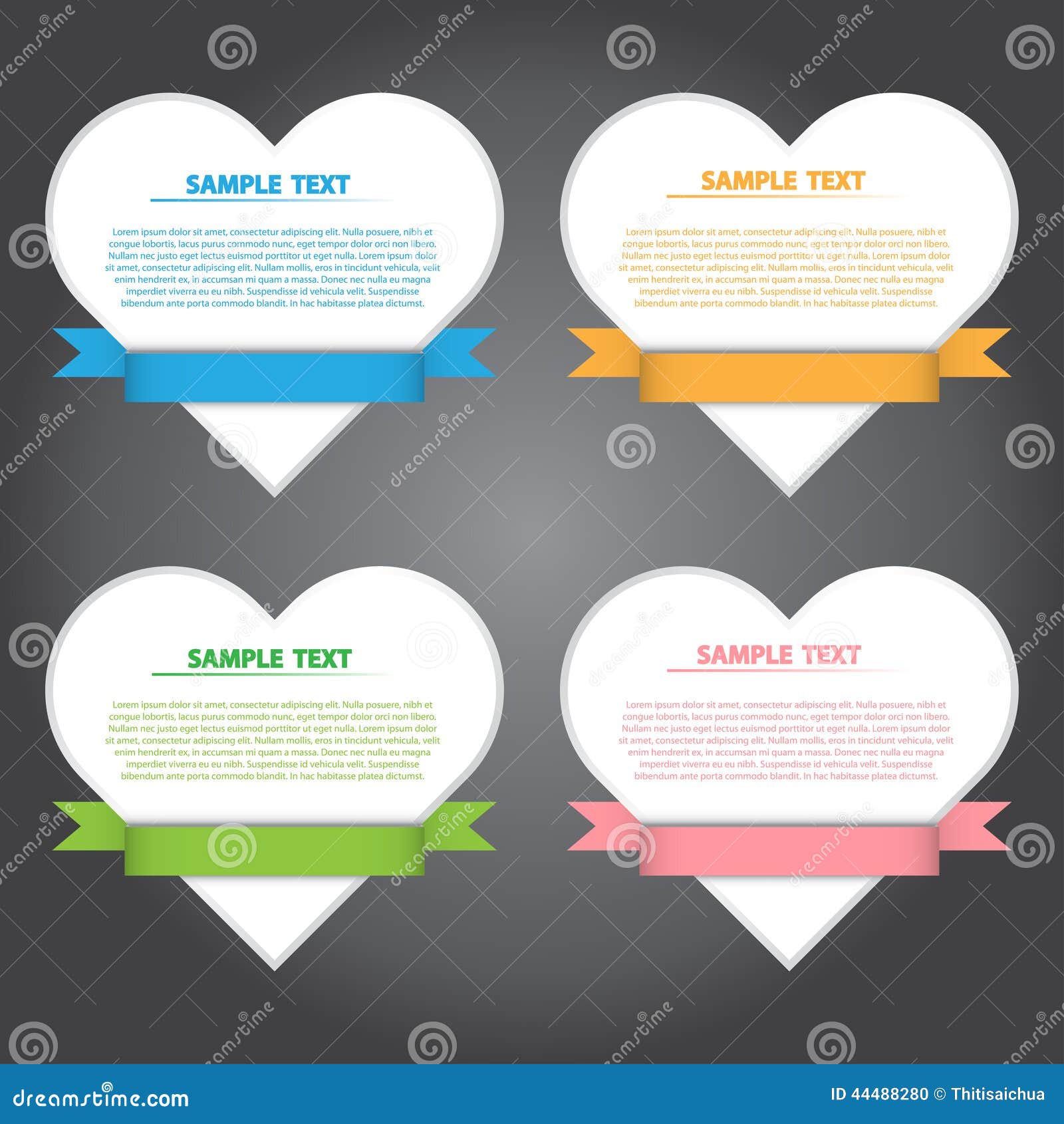 Vector Illustration, Heart Banner for Design and Creative Work Stock ...