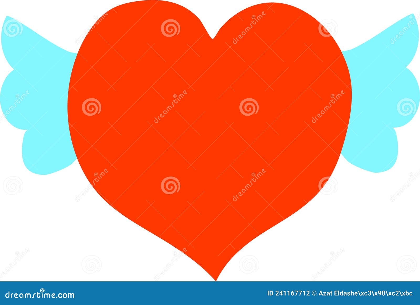 Vector Illustration of a Heart Contour with Wings Stock Vector ...
