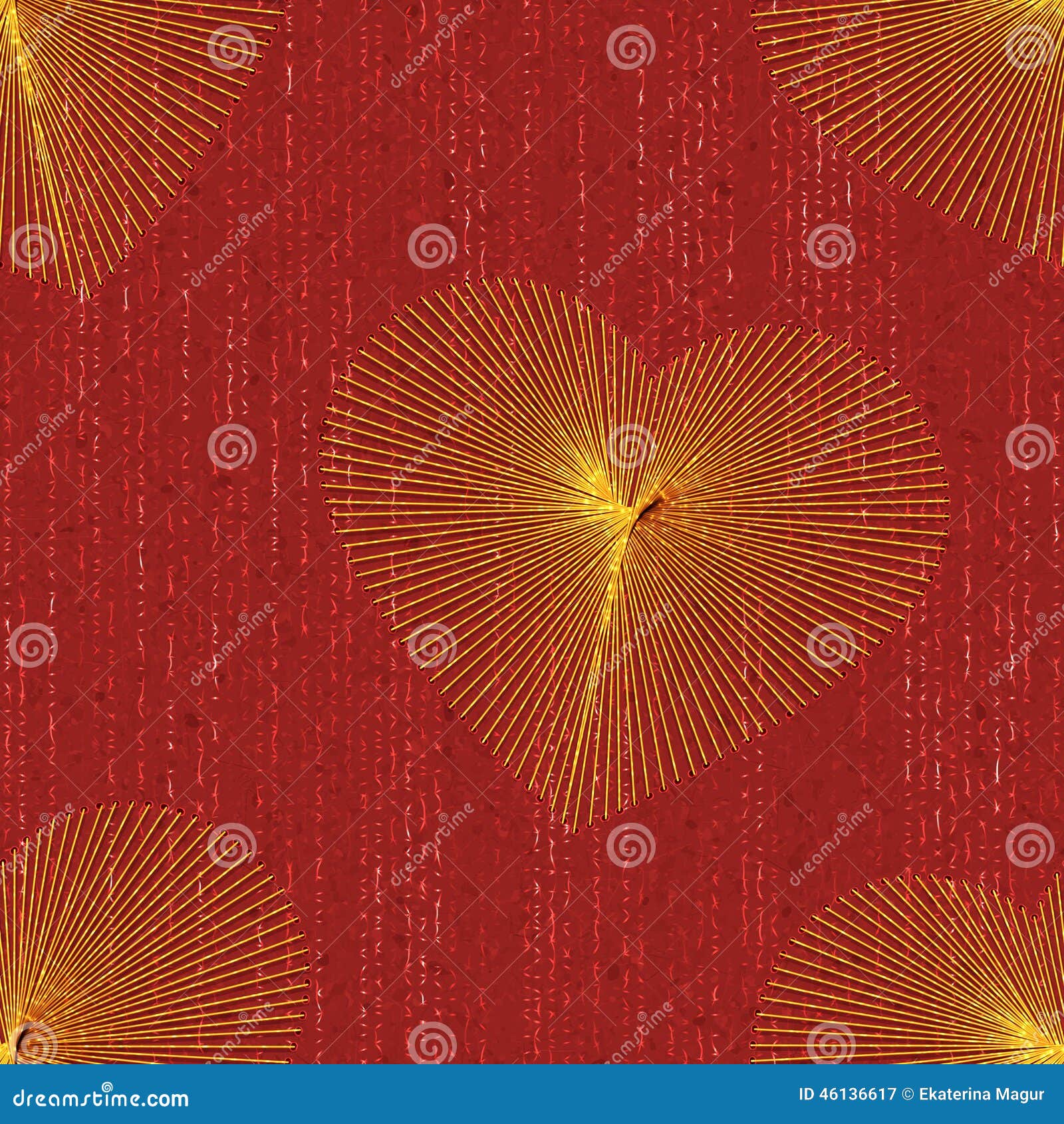 Vector Illustration of Heart Embroidered on Stock Vector - Illustration ...