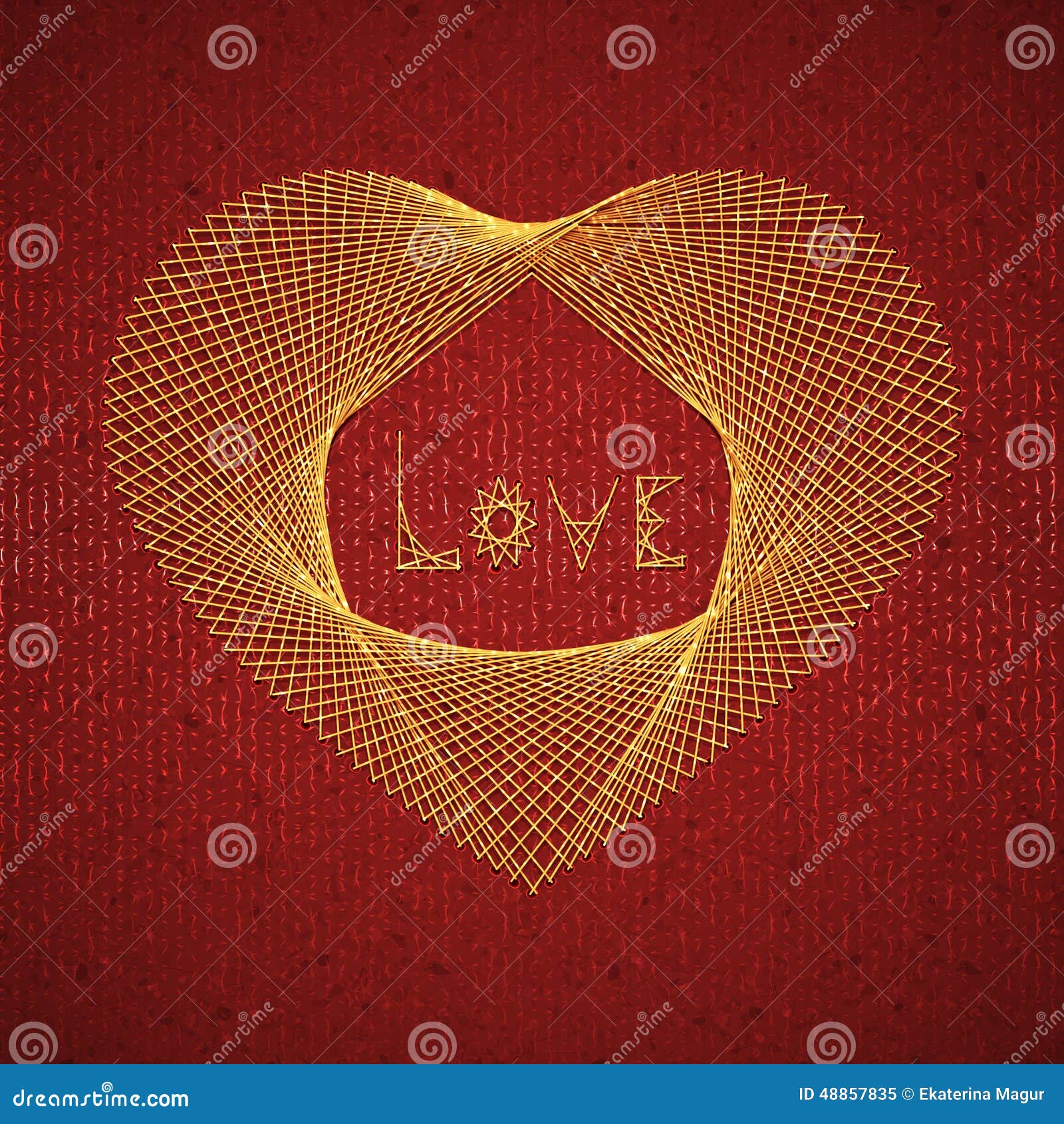 Vector Illustration of Heart Embroidered on Stock Vector - Illustration ...